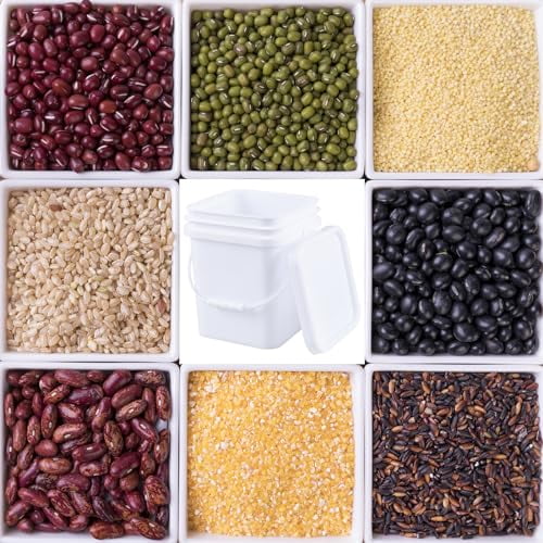 Plastic Bucket with Airtight Lid/Comfortable Handle, Heavy Duty White ...