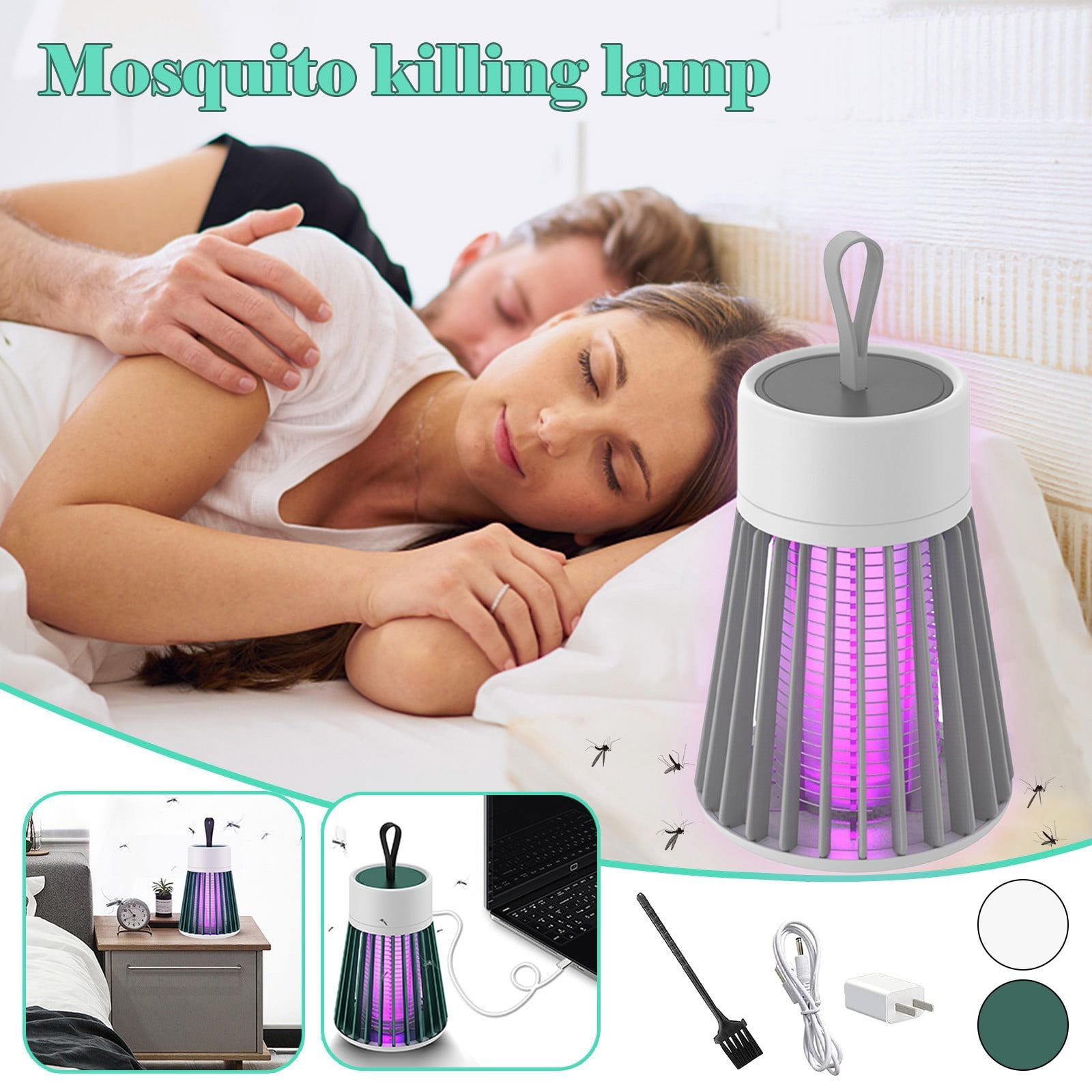 Plastic Bug Zapper Outdoor Electric Mosquito Killer with Plug Adapter ...