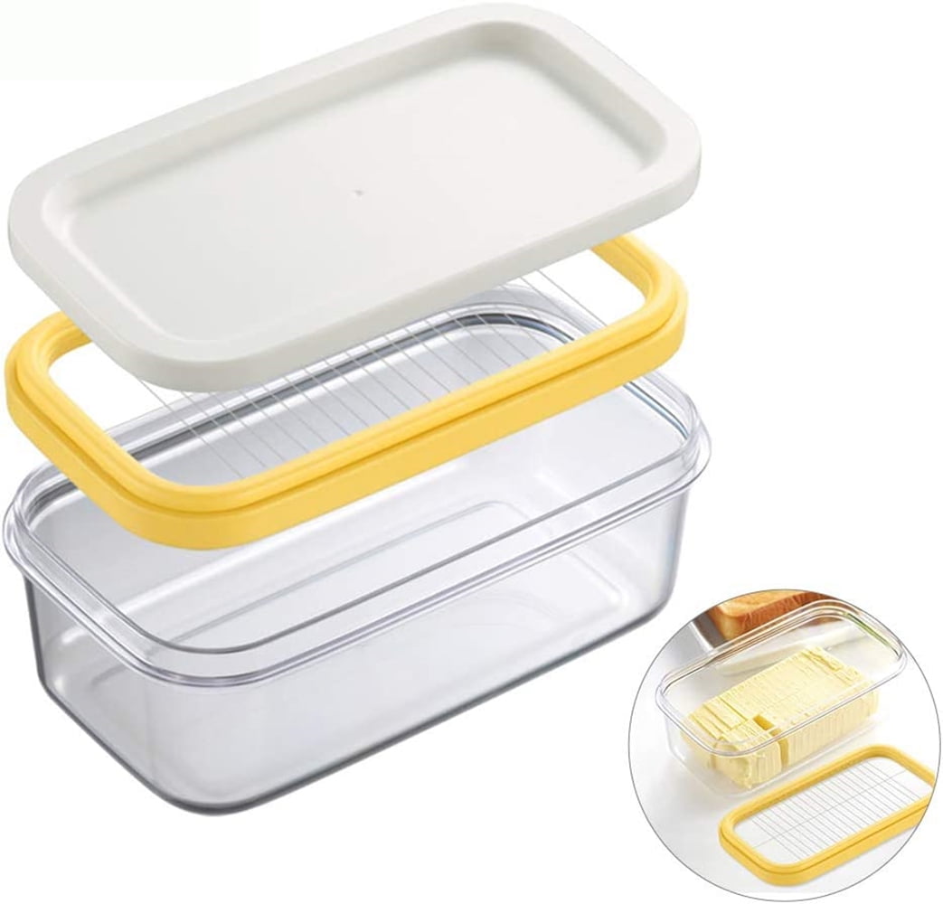Plastic Butter Dish, GIXUSIL Covered Butter Dish with lid, Plastic ...