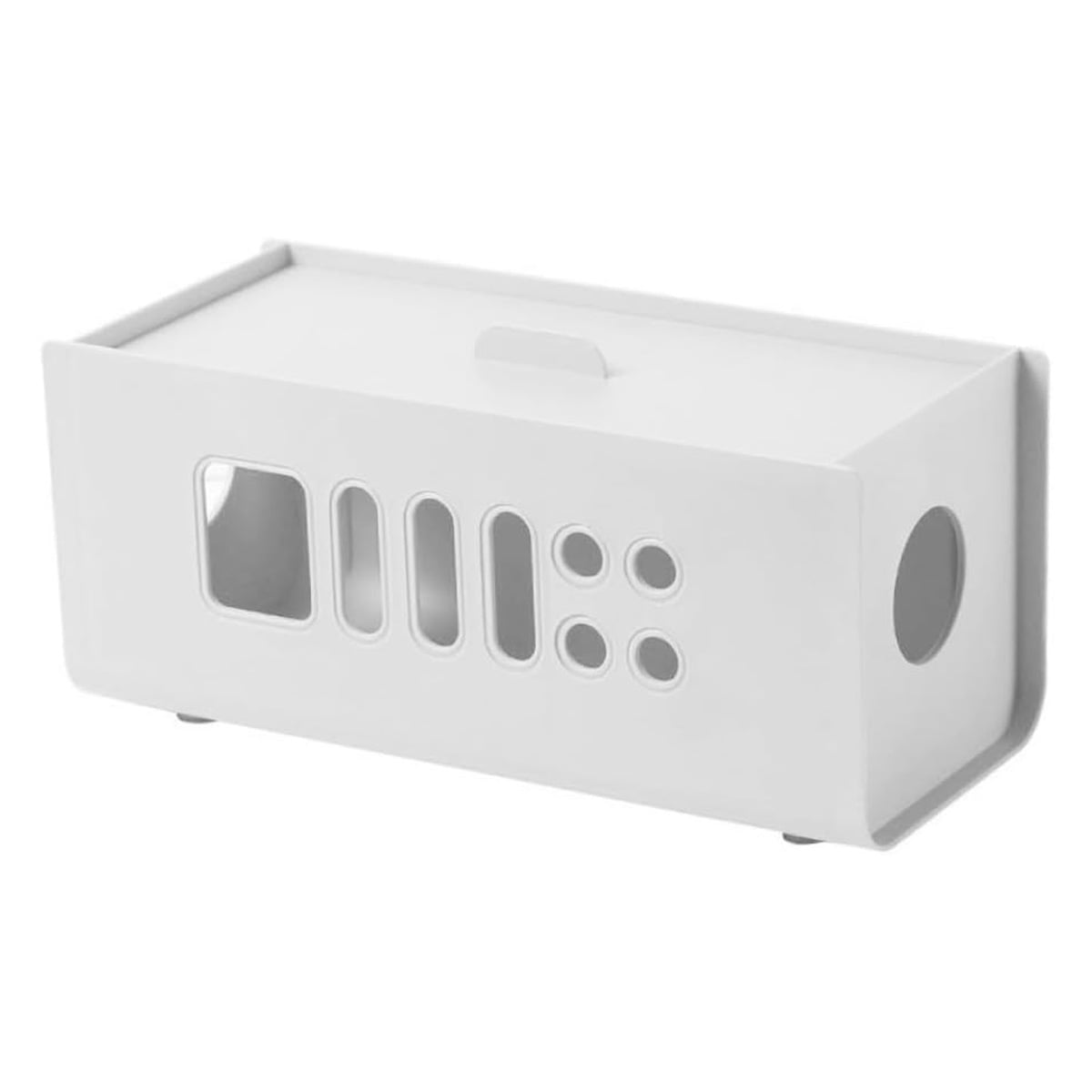 Plastic Cable Management Box Tabletop Cord Organizer TV Computer Power ...