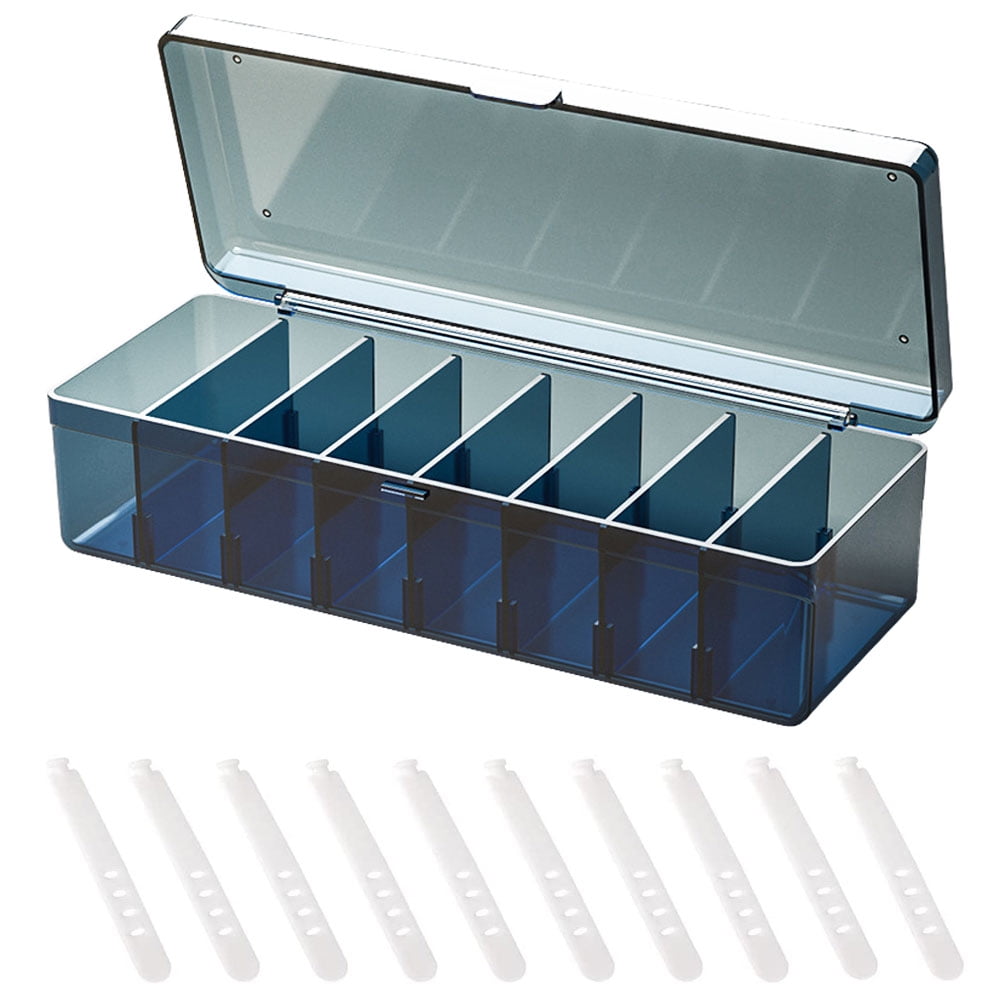 Plastic Cable Management Box with Lid and 10 Wire Ties, Portable Clear ...