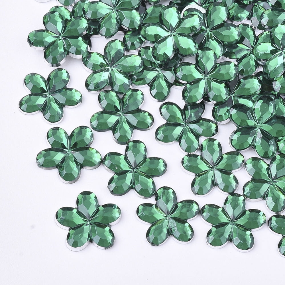 Plastic Cabochons Flower Sea Green 9x9.5x1.5mm about 5000pcs/bag ...