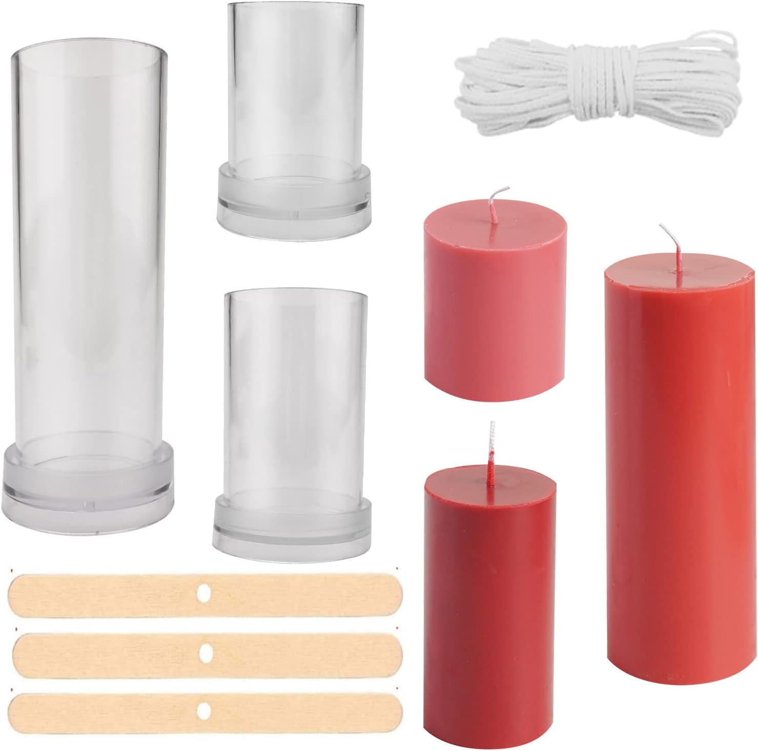 Plastic Candle Molds,2 Sizes Cylinder Candle Molds Pillar Candle Mould ...