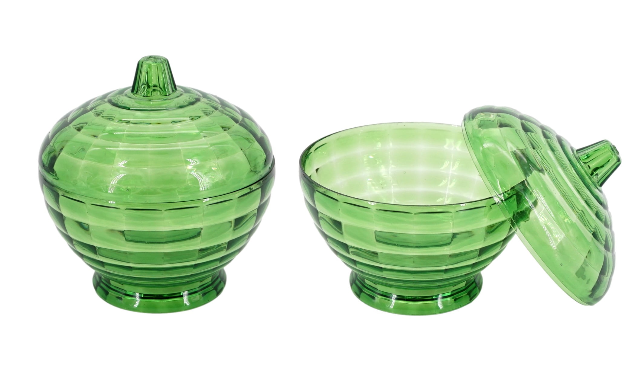 Plastic Candy Dish Bowl Set Green 2 Pack 6 inch Christmas Candy Jar ...