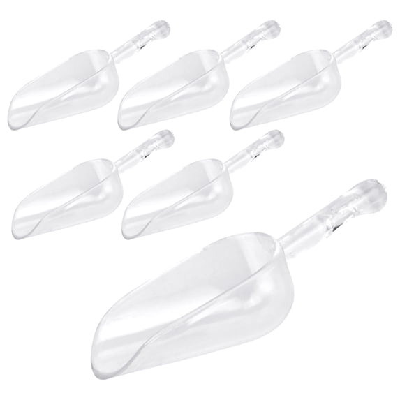 Small Clear Plastic Candy Scoopers for Party Buffet, 6-Piece Set, 6-1/2 ...