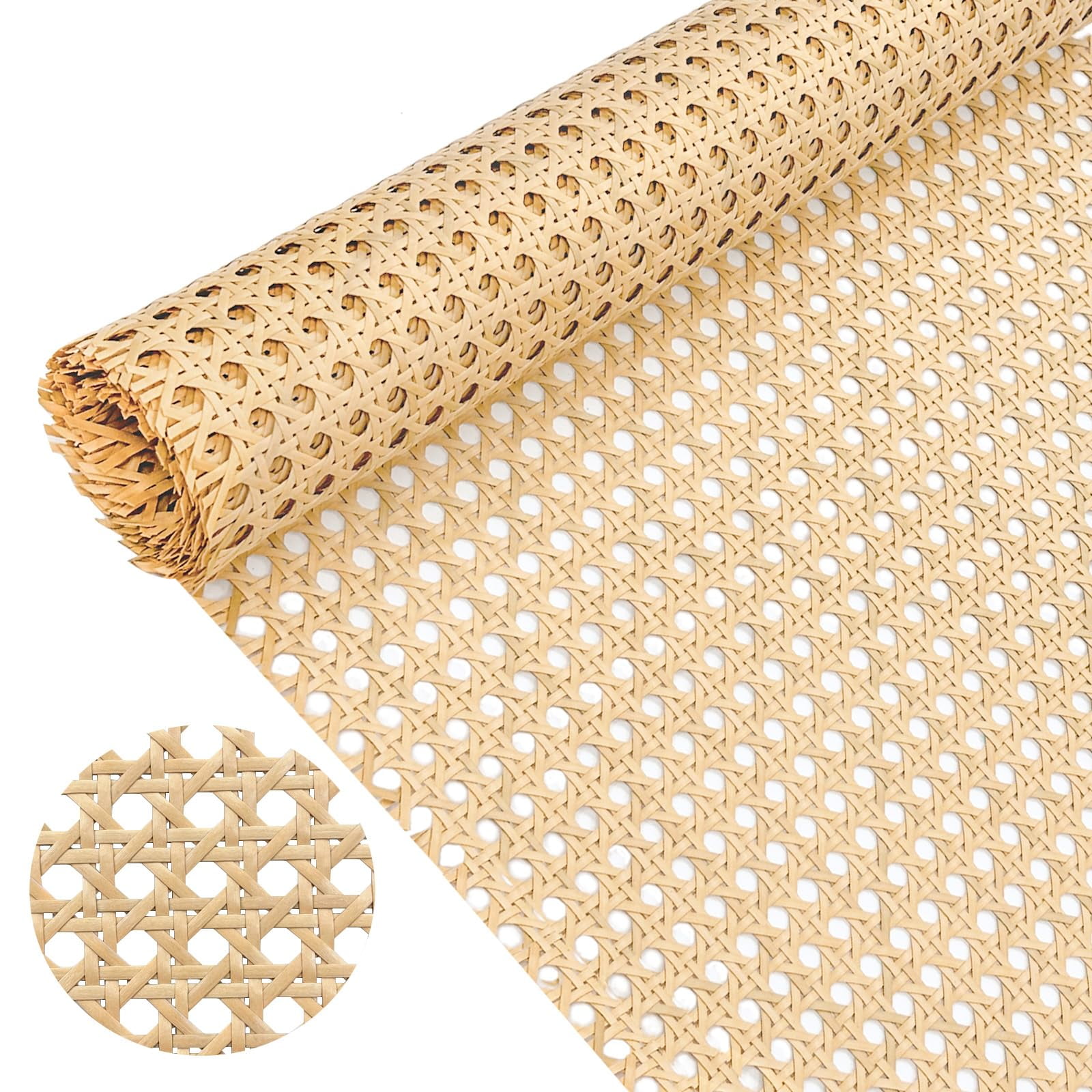 Plastic Cane Webbing Roll, 16 Inch x 6.6 Ft Woven Open Rattan Mesh PE ...