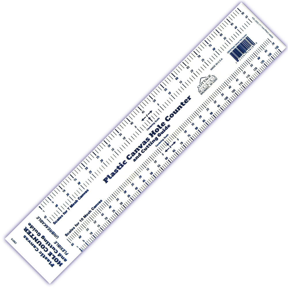 Cottage Mills Plastic Canvas Hole Counter Ruler, Flexible Clear ...