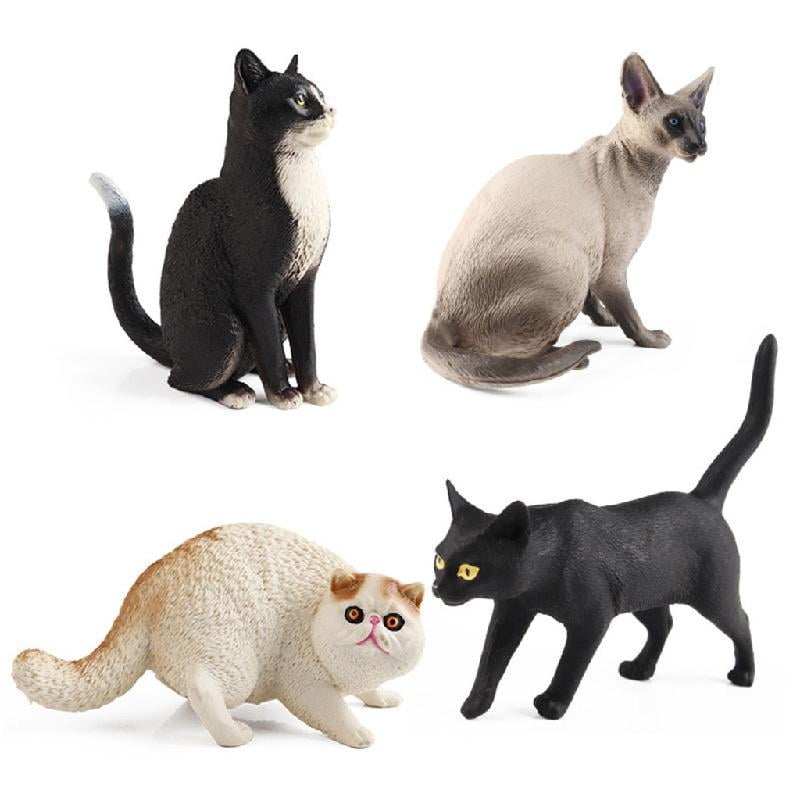 Plastic Cat Model Statue Ornament Cats Model Figures for Collectors ...