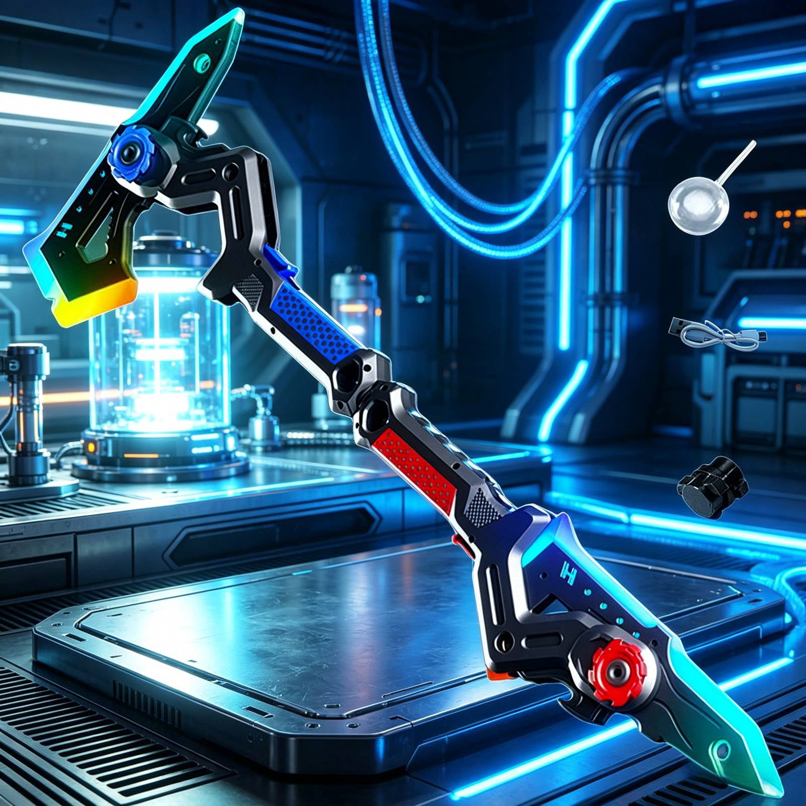 Plastic Catapult Laser Sword, Dual-Form Shadow Sword Axe Toy, Glowing ...