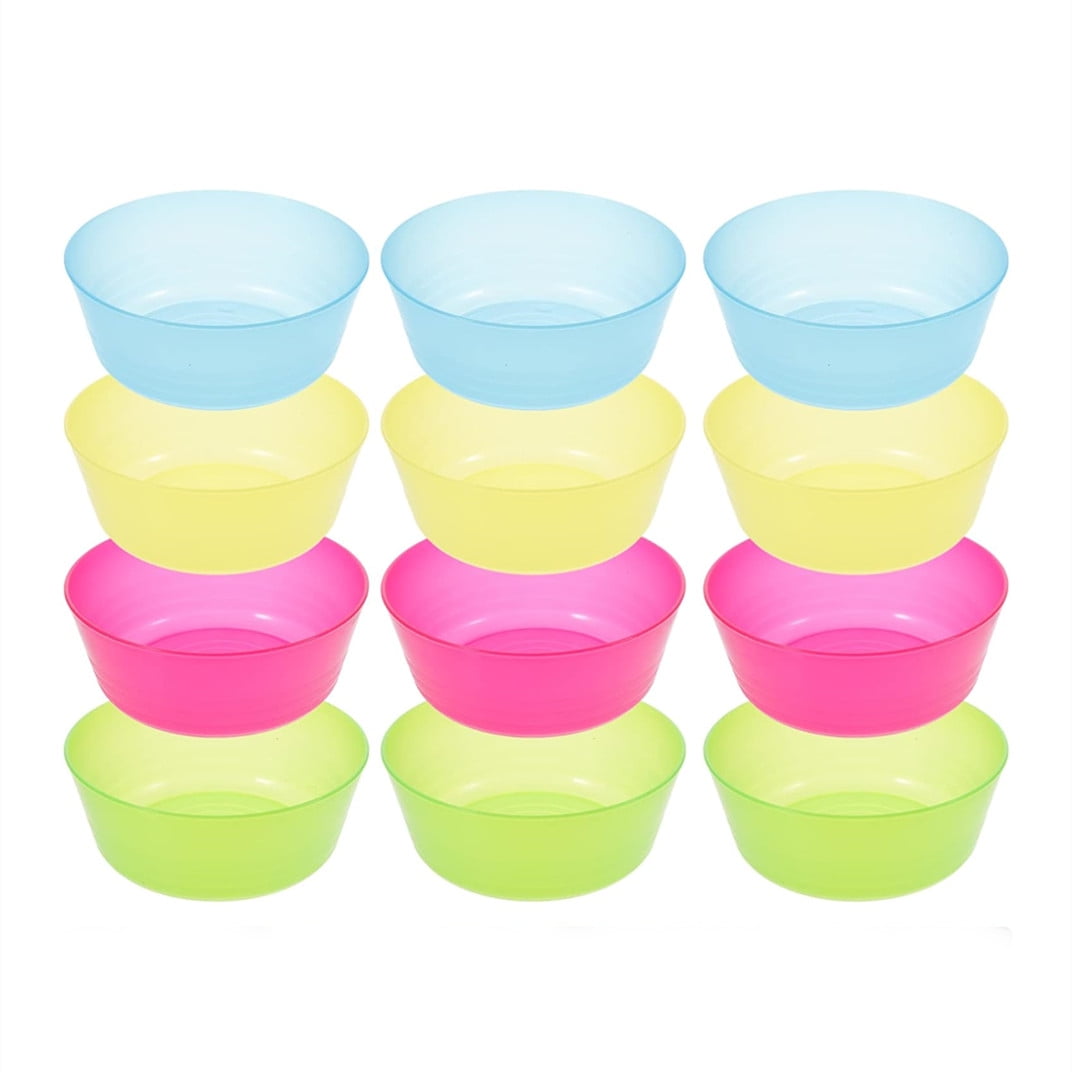 Plastic Cereal Bowls,12 Pcs Durable PP Material Bowls for Kitchen ...