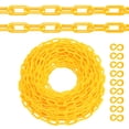 Plastic Chain, 220 FT Yellow Durable Safety Chain Barrier with 40 Hooks ...