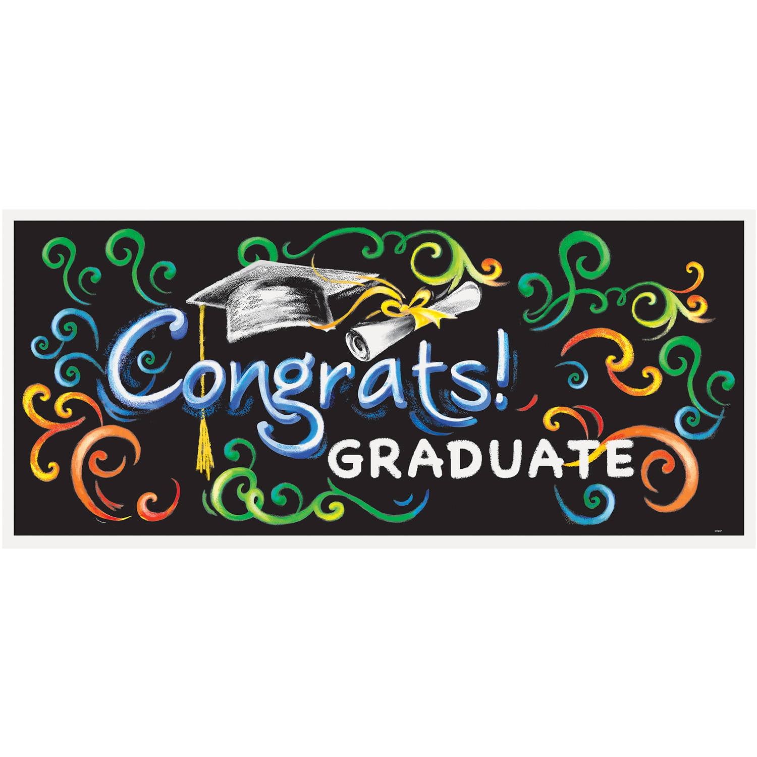 Plastic Chalkboard Graduation Party Banner, 5 x 2.25ft, 1ct - Walmart.com
