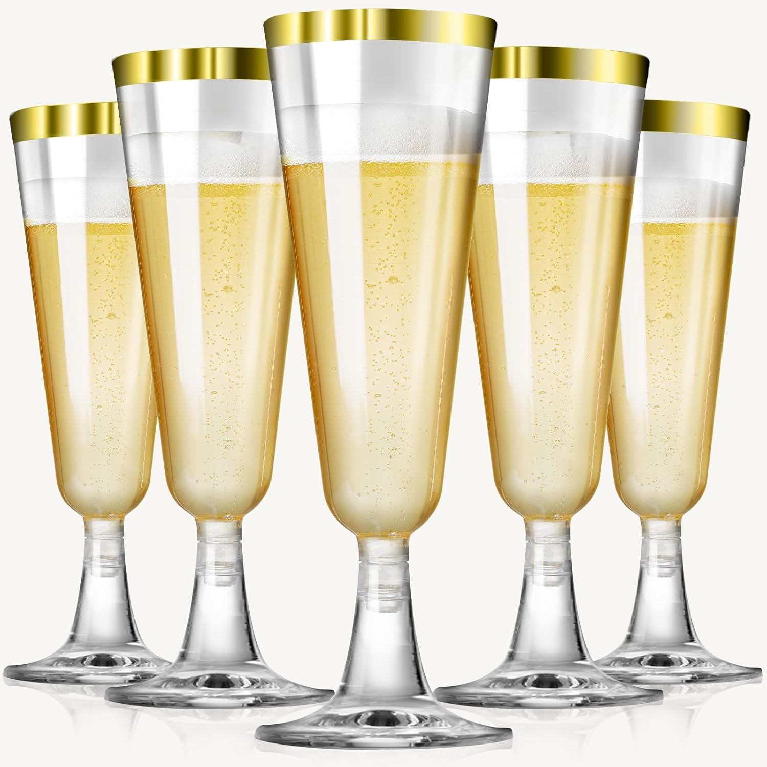 Plastic Champagne Flutes 40 Pack Disposable Champagne Glasses 5.5 Oz ...