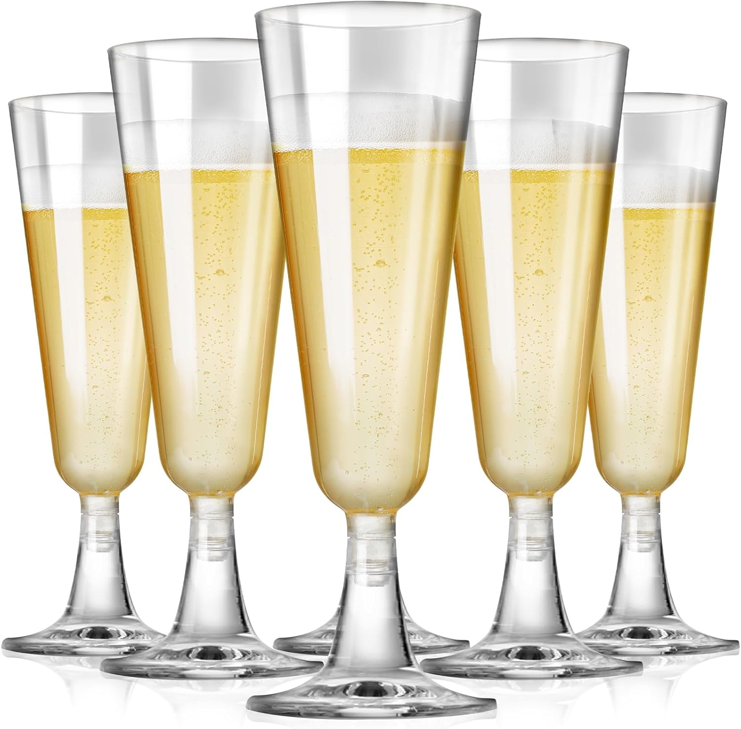 Plastic Champagne Flutes 40 Pack Disposable Champagne Glasses 5.5 Oz ...