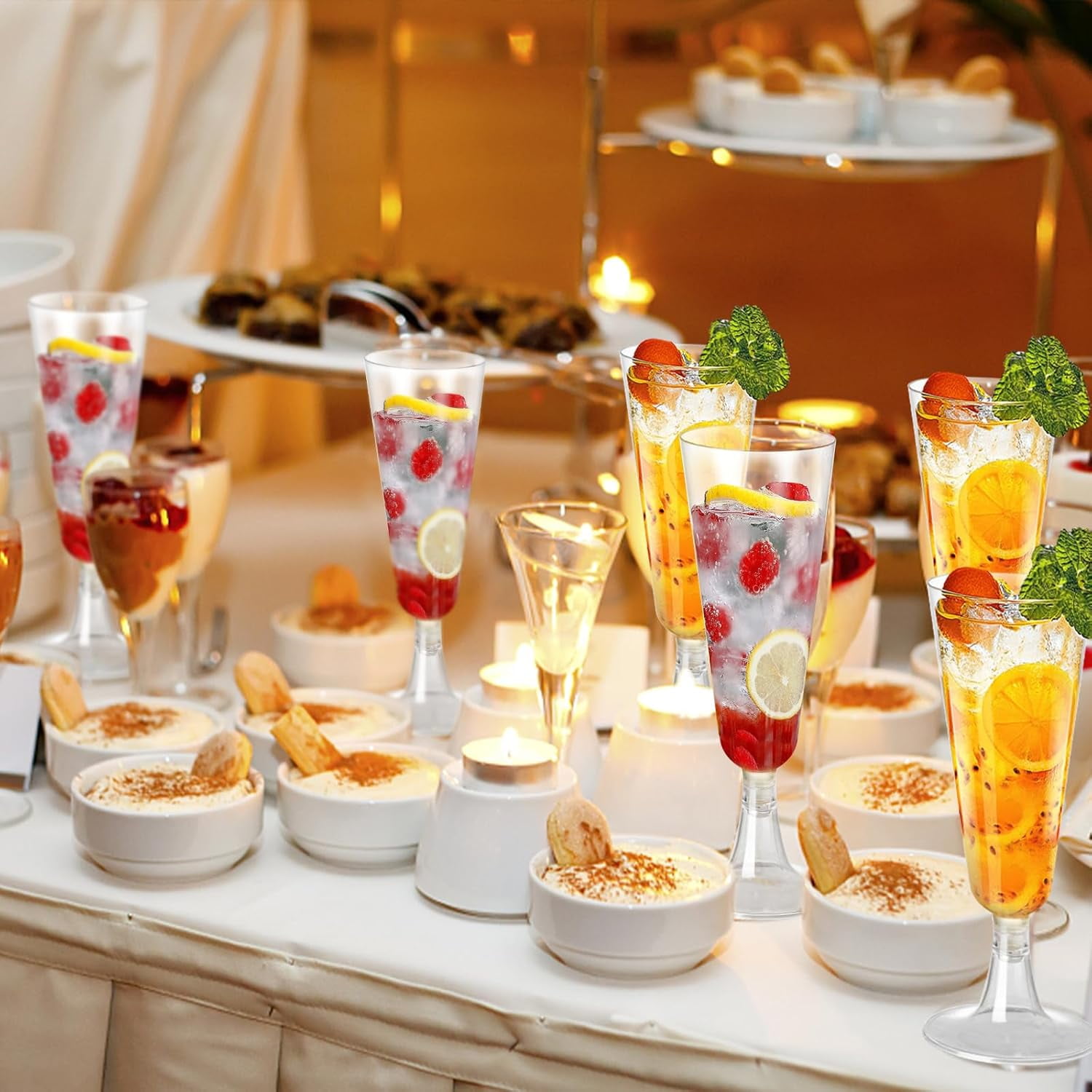 Plastic Champagne Flutes 40 Pack Disposable Champagne Glasses 5.5 Oz ...