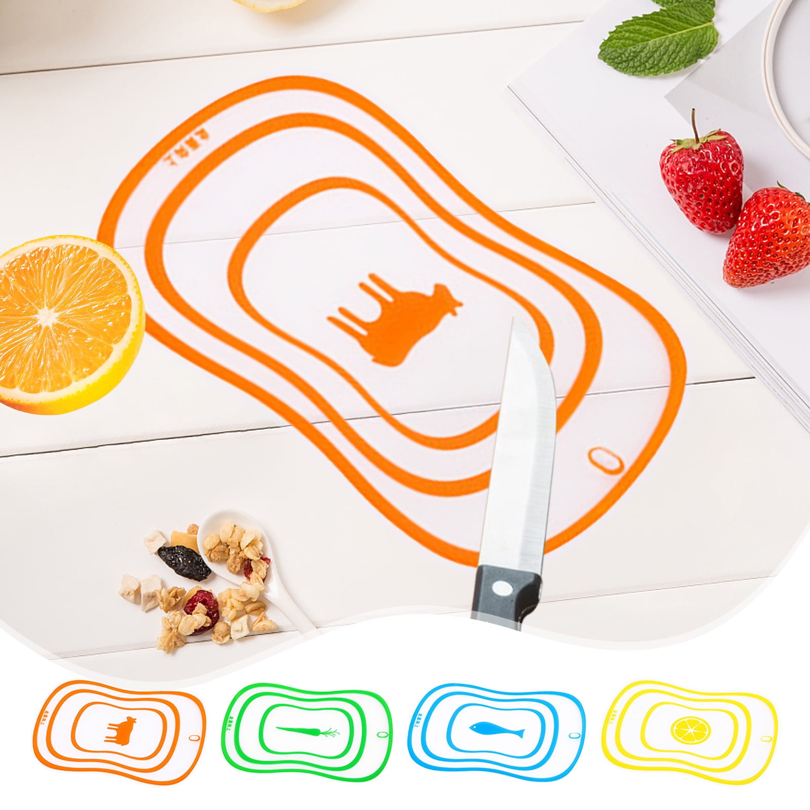 Plastic Chopping Board, Rectangle PE Kitchen Cutting Board, Lightweight ...