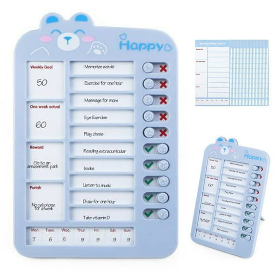 Plastic Chores Checklist Board with Slider and Card Stocks, Daily ...