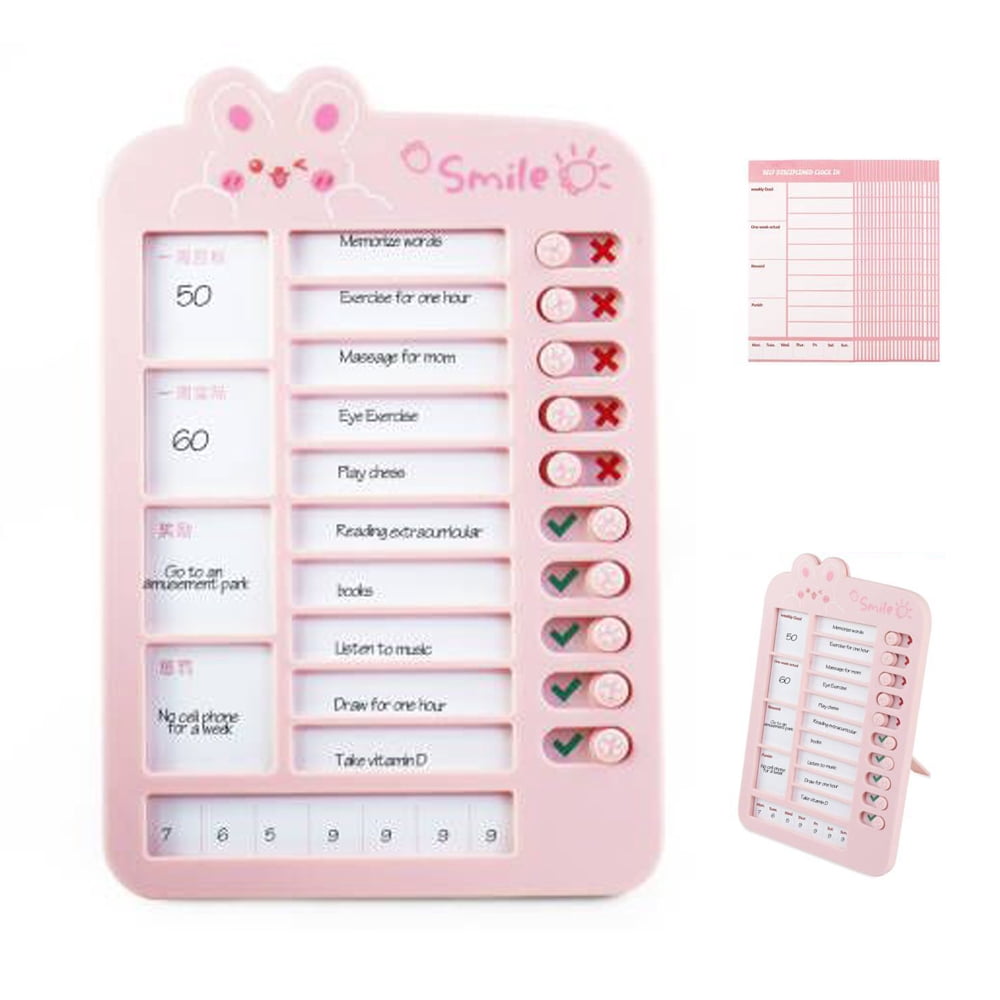 Plastic Chores Checklist Board with Slider and Card Stocks, Daily ...