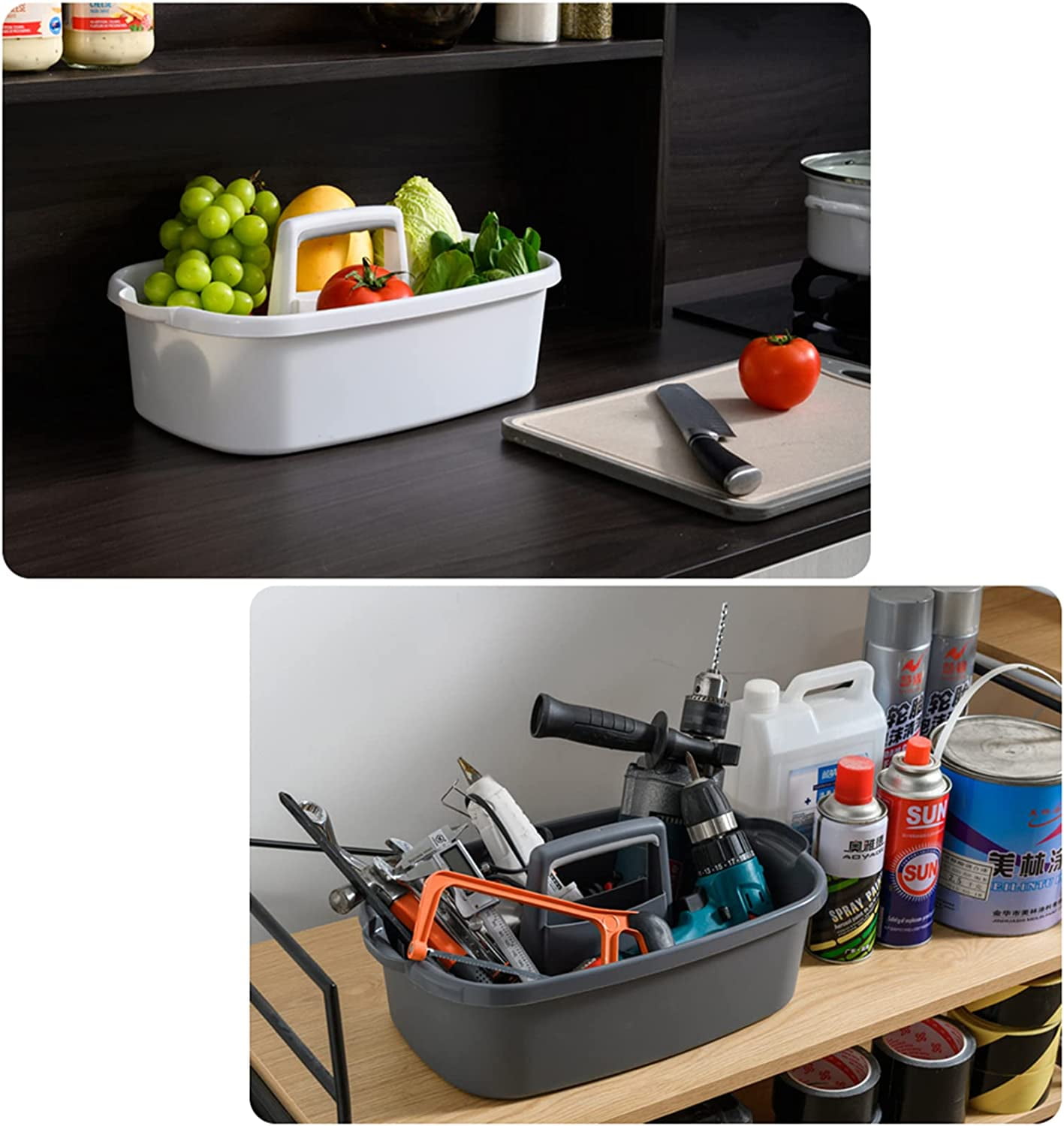 Plastic Cleaning Supplies Organizer with Handle, Housekeeping Shower ...
