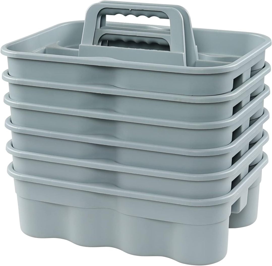Plastic Cleaning Tote Caddy, Plastic Caddy with Handle, 6 Pack ...