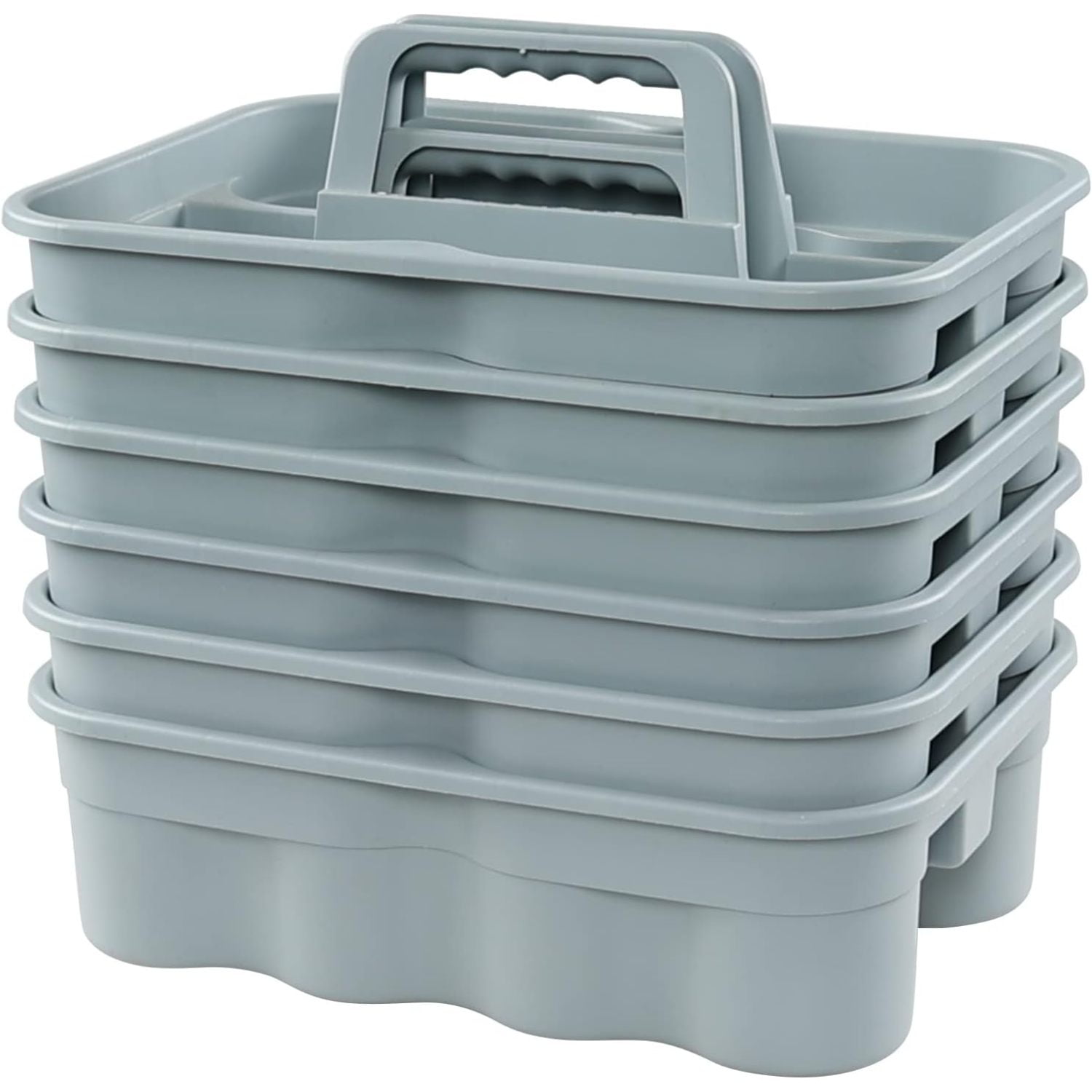 Plastic Cleaning Tote Caddy, Plastic Caddy with Handle, 6 Pack ...