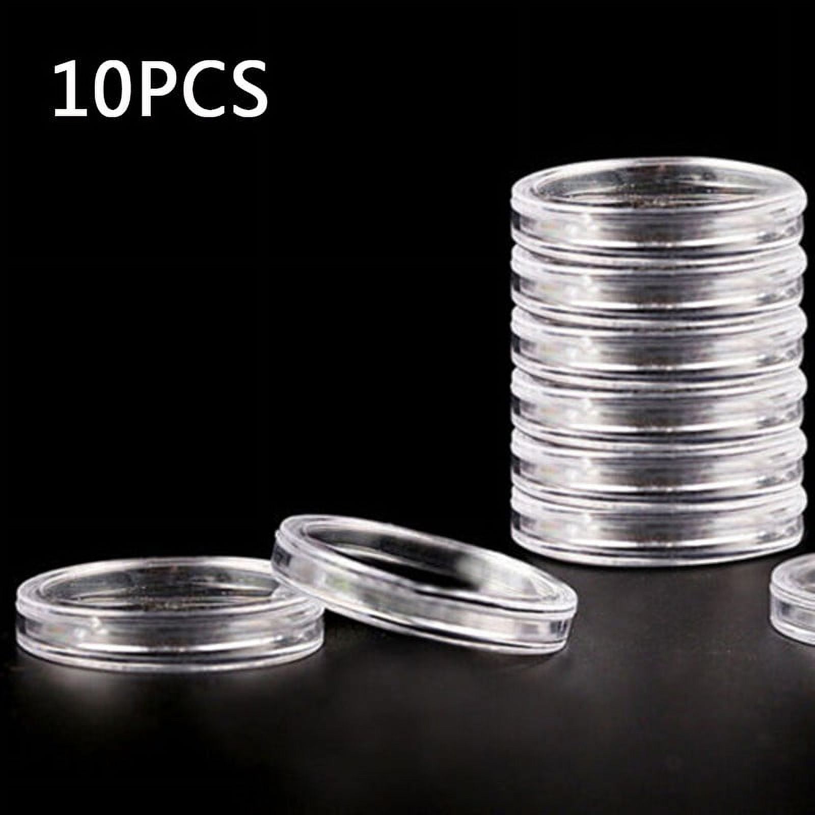 Plastic Clear Round Capsule Box Collection Holder Case Storage For 40mm ...