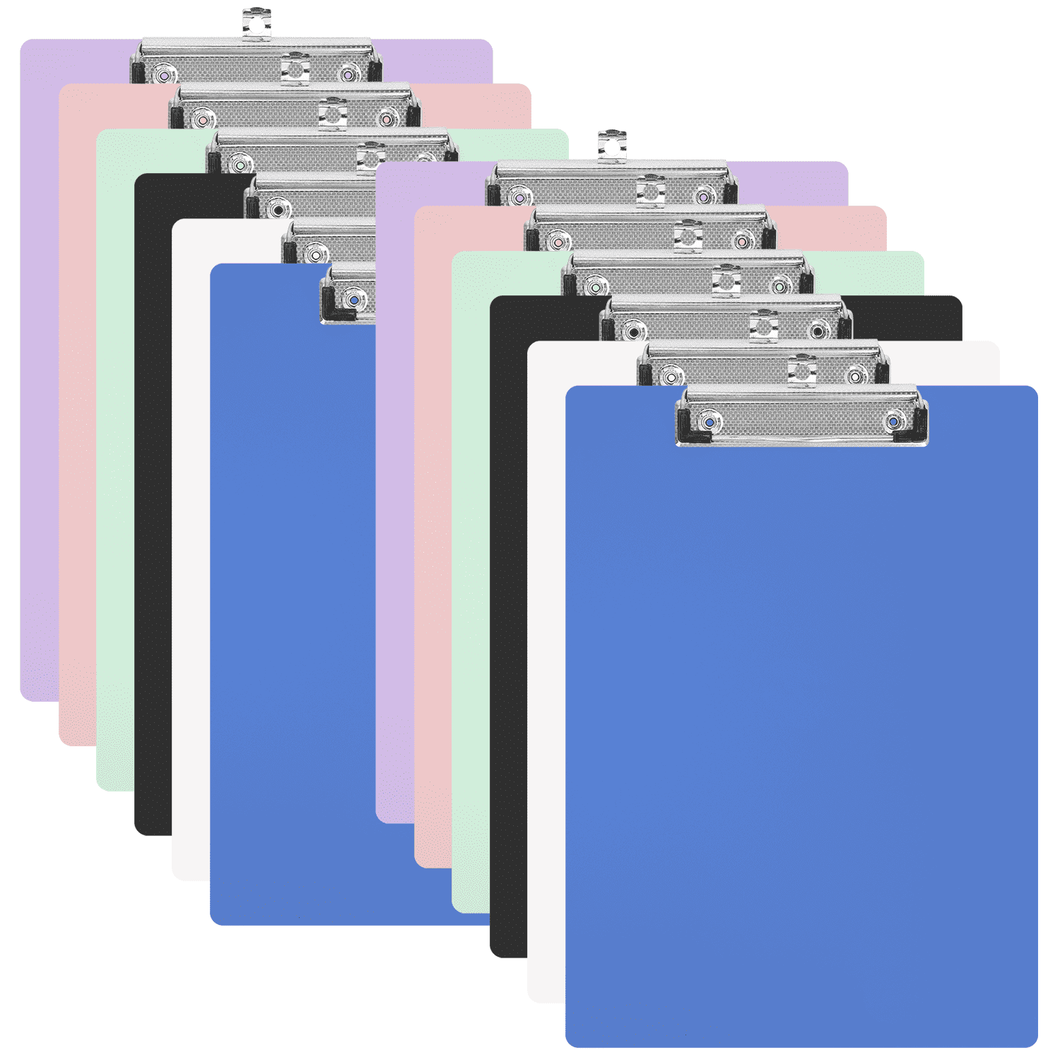 XUEYU Plastic Clipboards Set of 12, Multi Color Plastic Clipboards Bulk ...