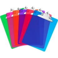 KEENJORIKA Plastic Clipboard, 4 Pack Assorted Colors Office Clipboard ...