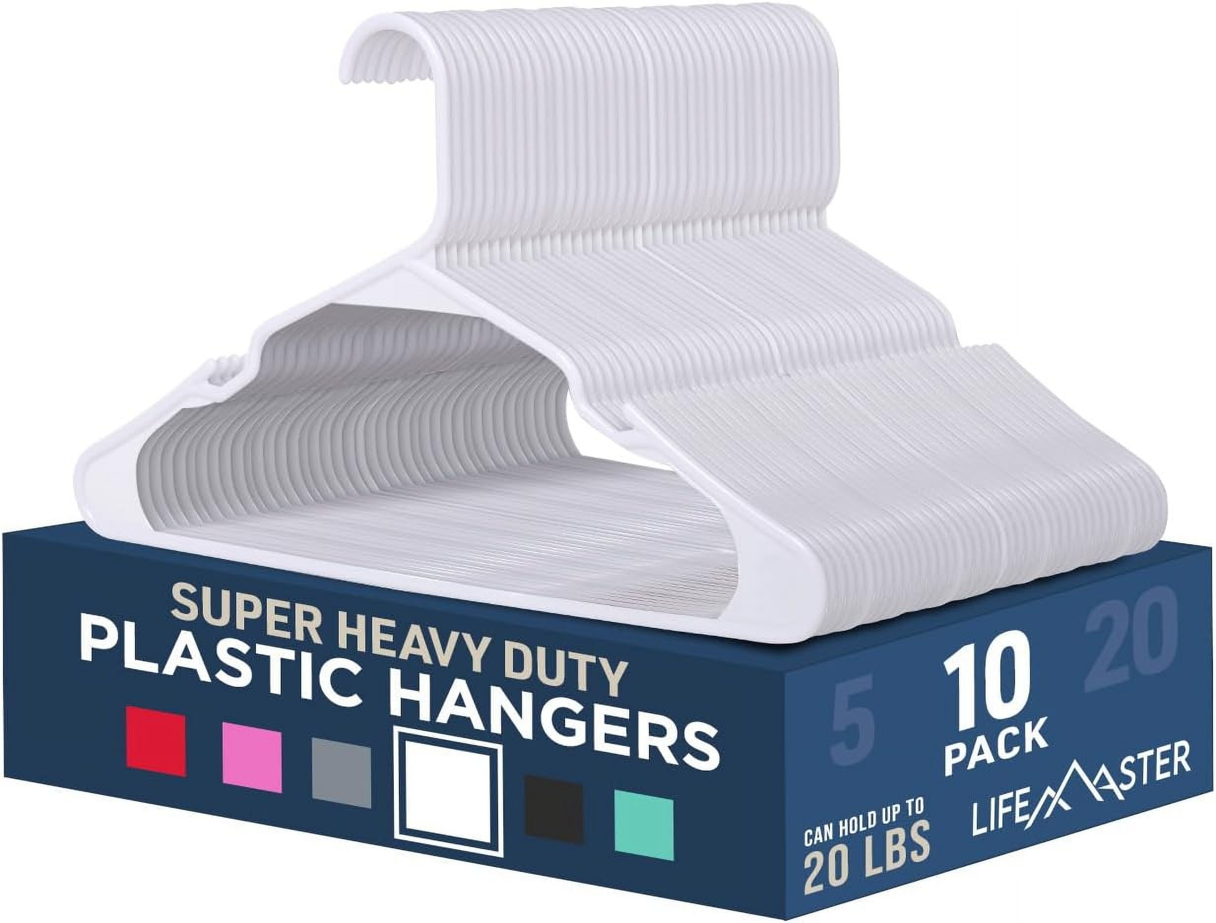 Plastic Clothes Hanger Set - 10 Pieces Versatile, Lightweight, Space ...