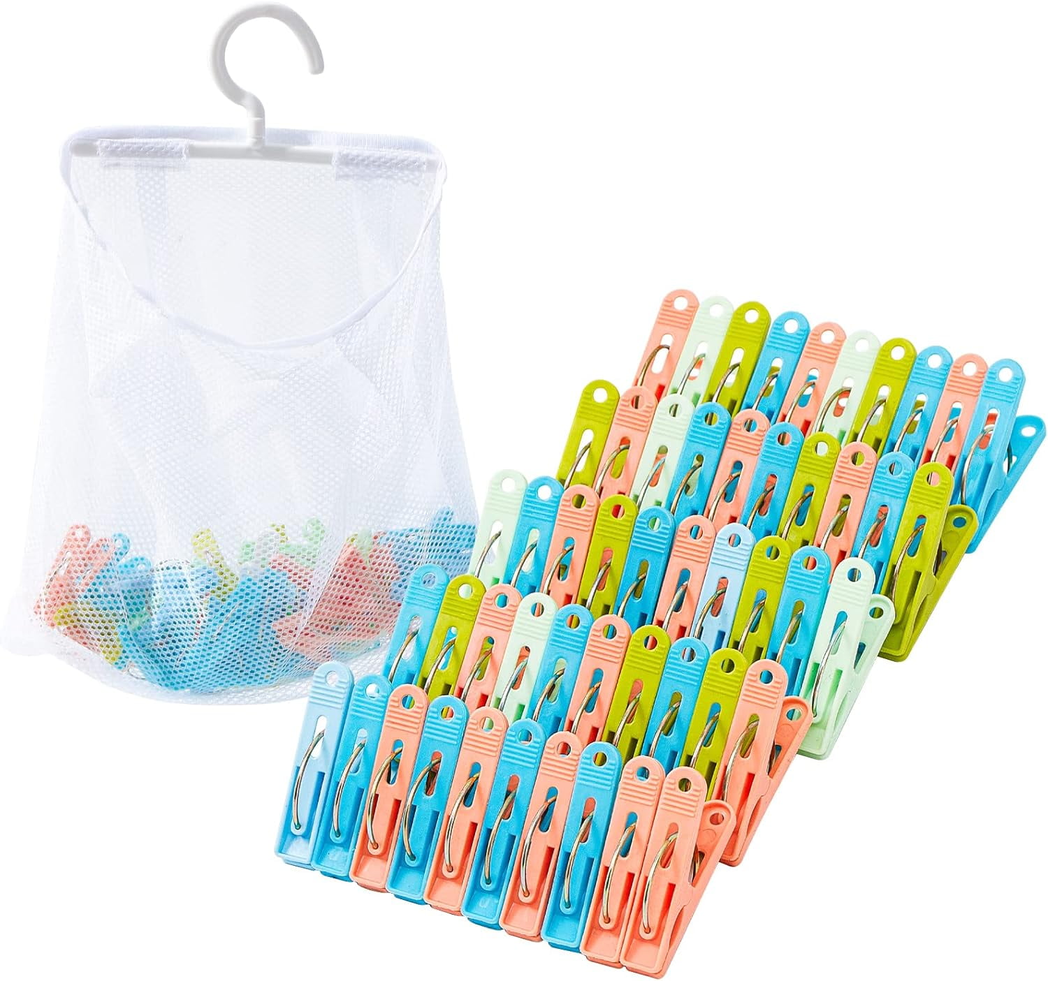 Plastic Clothes Pins Heavy Duty Outdoor,Colored Clothes Pins with Mesh ...