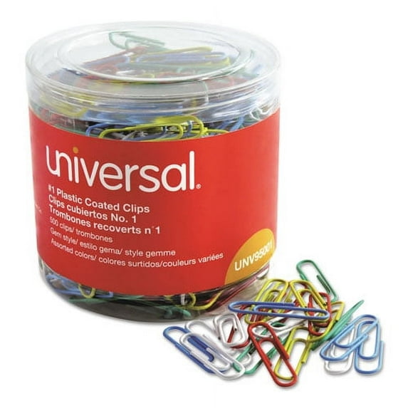 Plastic-Coated Paper Clips with One-Compartment Storage Tub, #1 ...