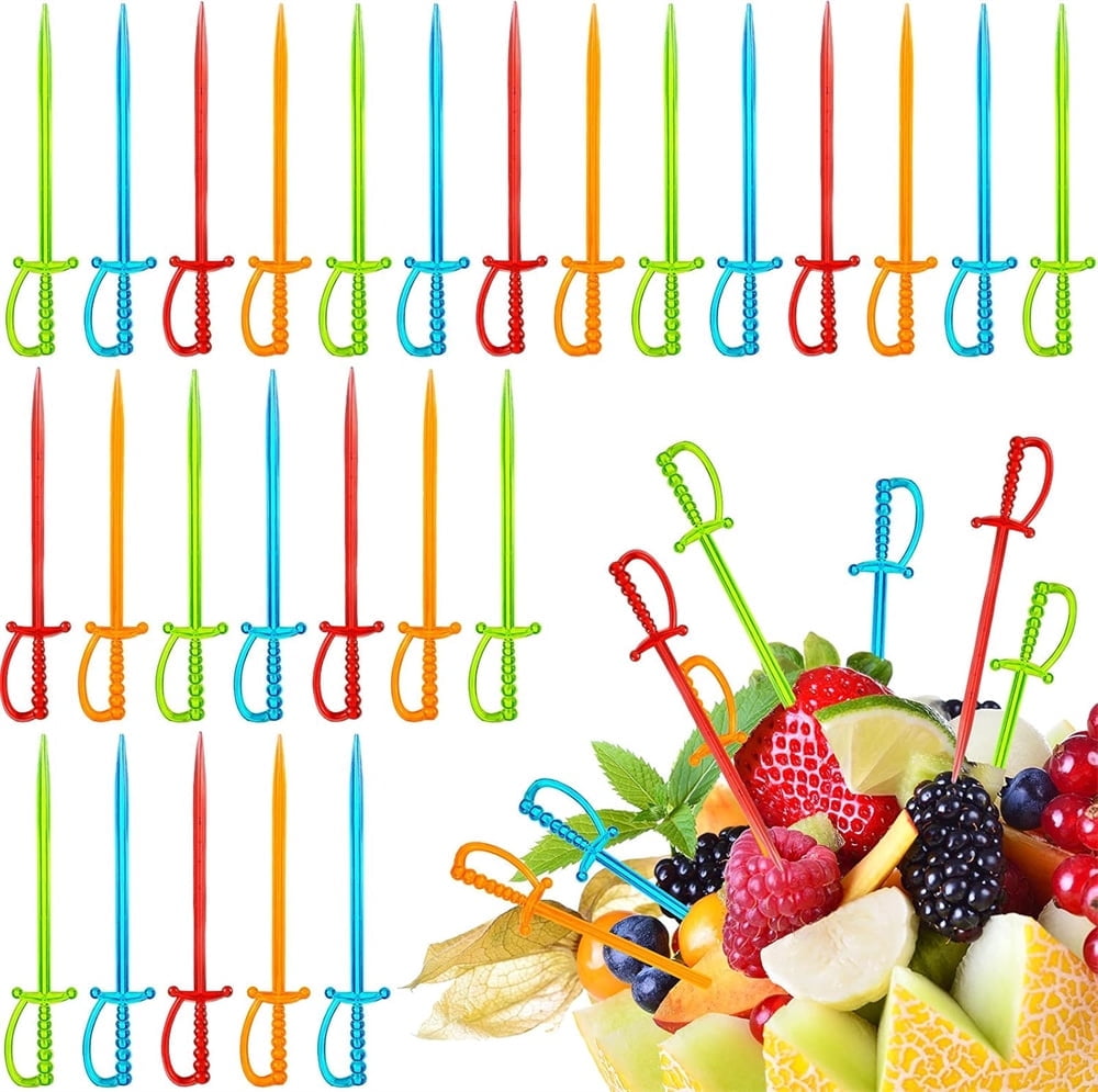 Plastic Cocktail Picks,Colorful Sword Food Sticks,Disposable ...