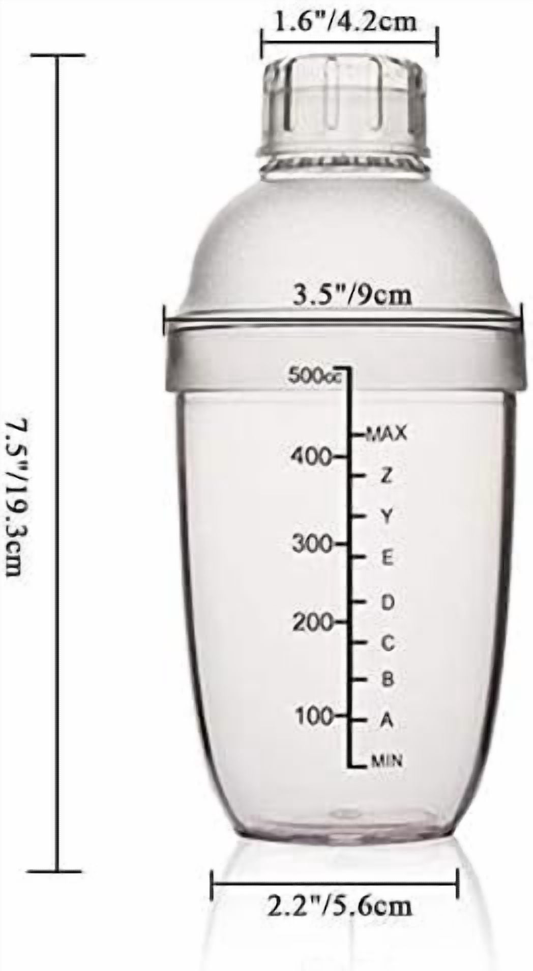 Plastic Cocktail Shaker,Drink Mixer Hand Shaker Cup with Scales ...
