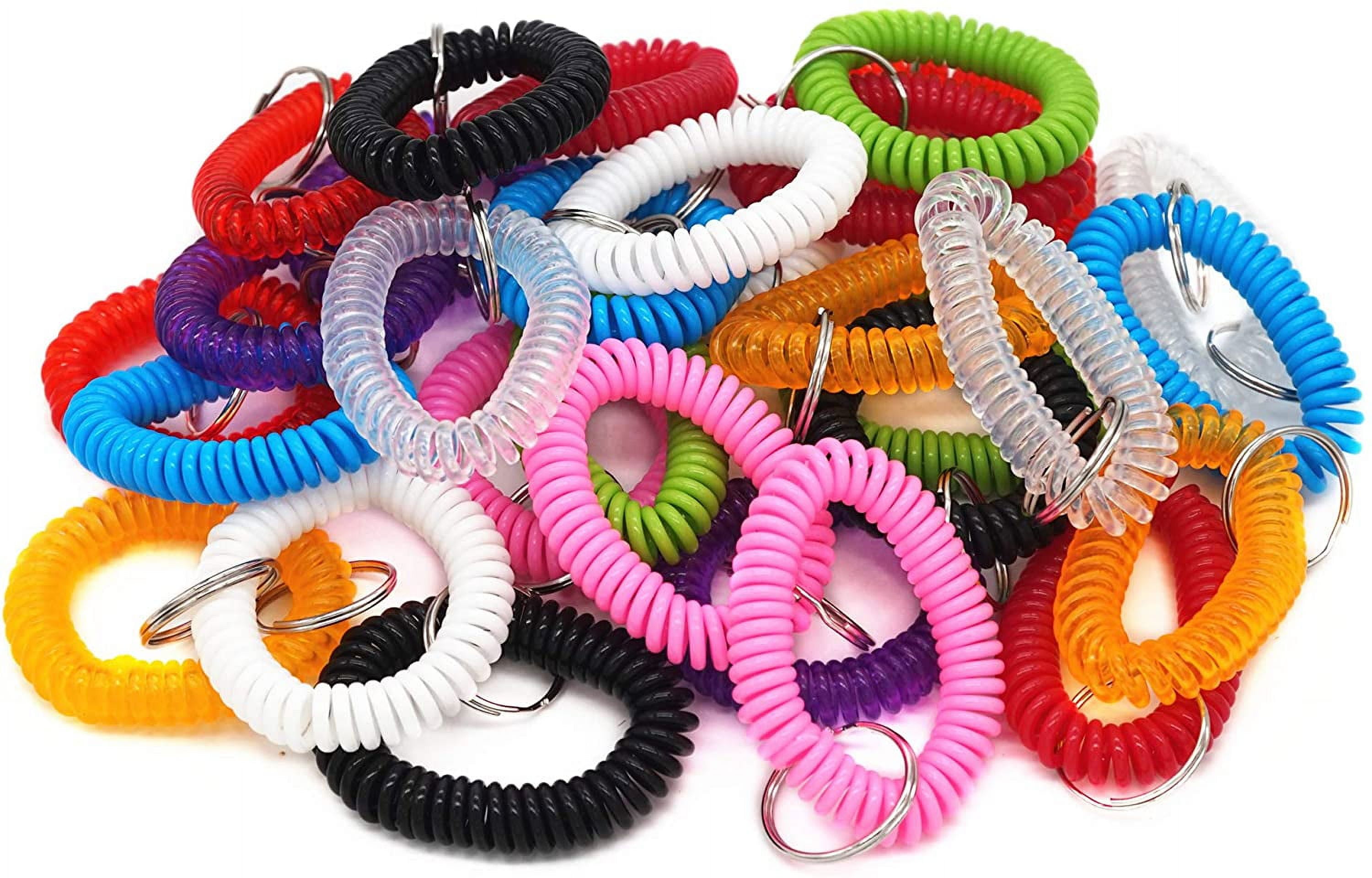 Plastic Coil Wrist Band Key Ring Stretchable Spring Bracelet Key Chain ...
