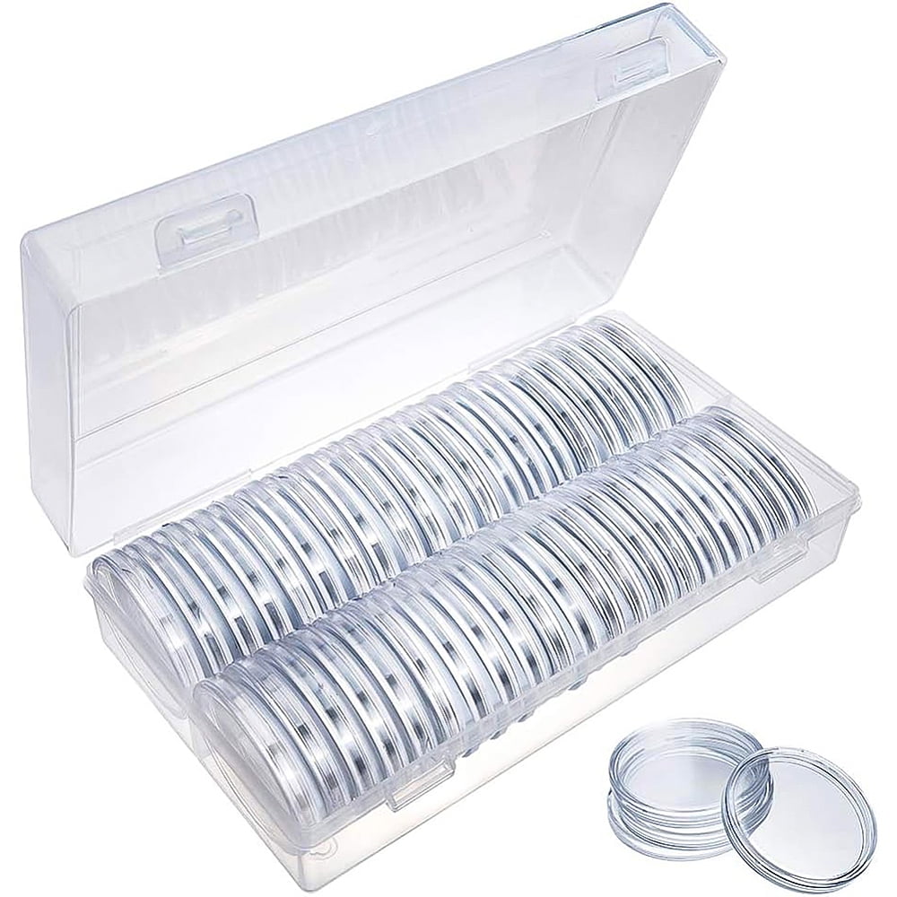Plastic Coin Collection Boxes Display Clear 51.5x6.5mm 1Box - Walmart.com