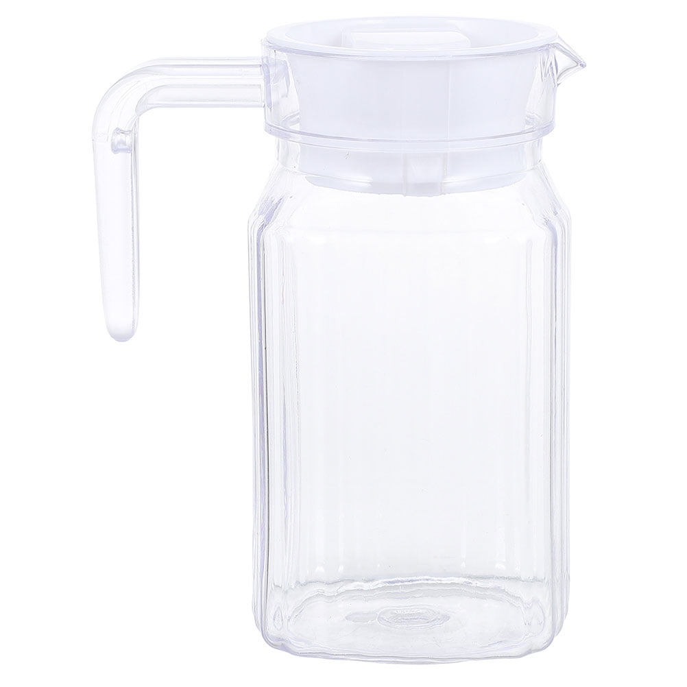Plastic Cold Water Bottle Pitcher with Lid Carafe Glass Jug Storage Pot ...