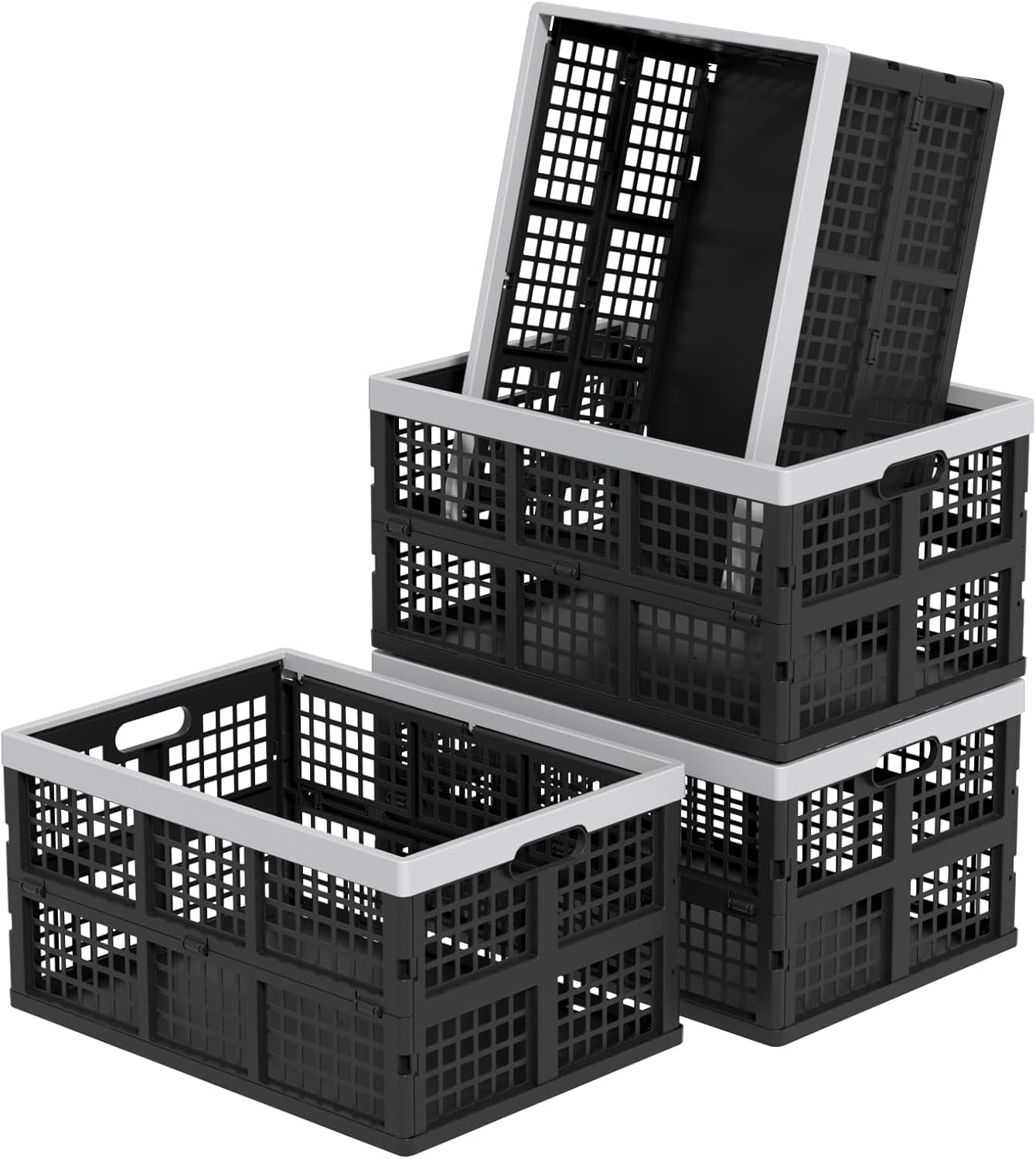 Plastic Collapsible Milk Crates, Collapsible Storage Bins, Foldable ...