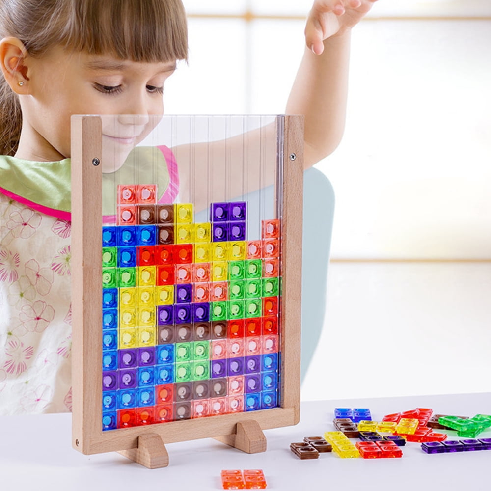 Plastic Colorful Puzzle Blocks Set Educational Montessori Tangram Toys ...