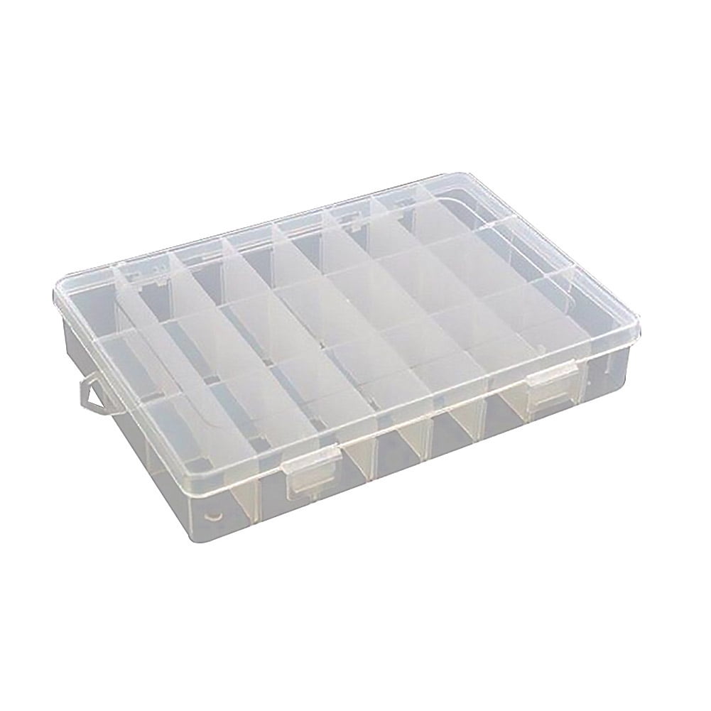 Plastic Compartment Box with Adjustable Dividers Craft Tackle Organizer ...