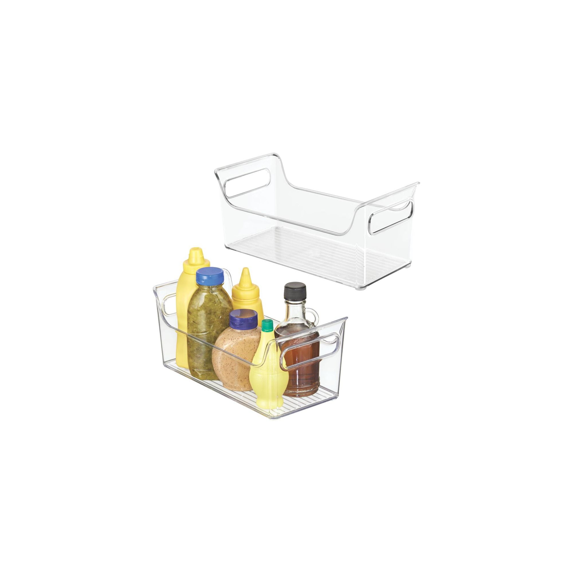 iDesign Plastic Condiment Organizer for Fridge - Set of 2 - Clear ...