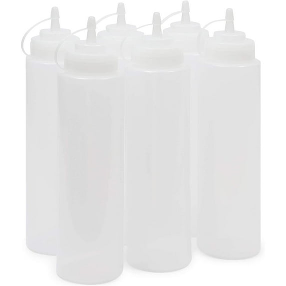 Juvale Plastic Condiment Squeeze Bottles Clear 32 oz Pack of 6 for ...