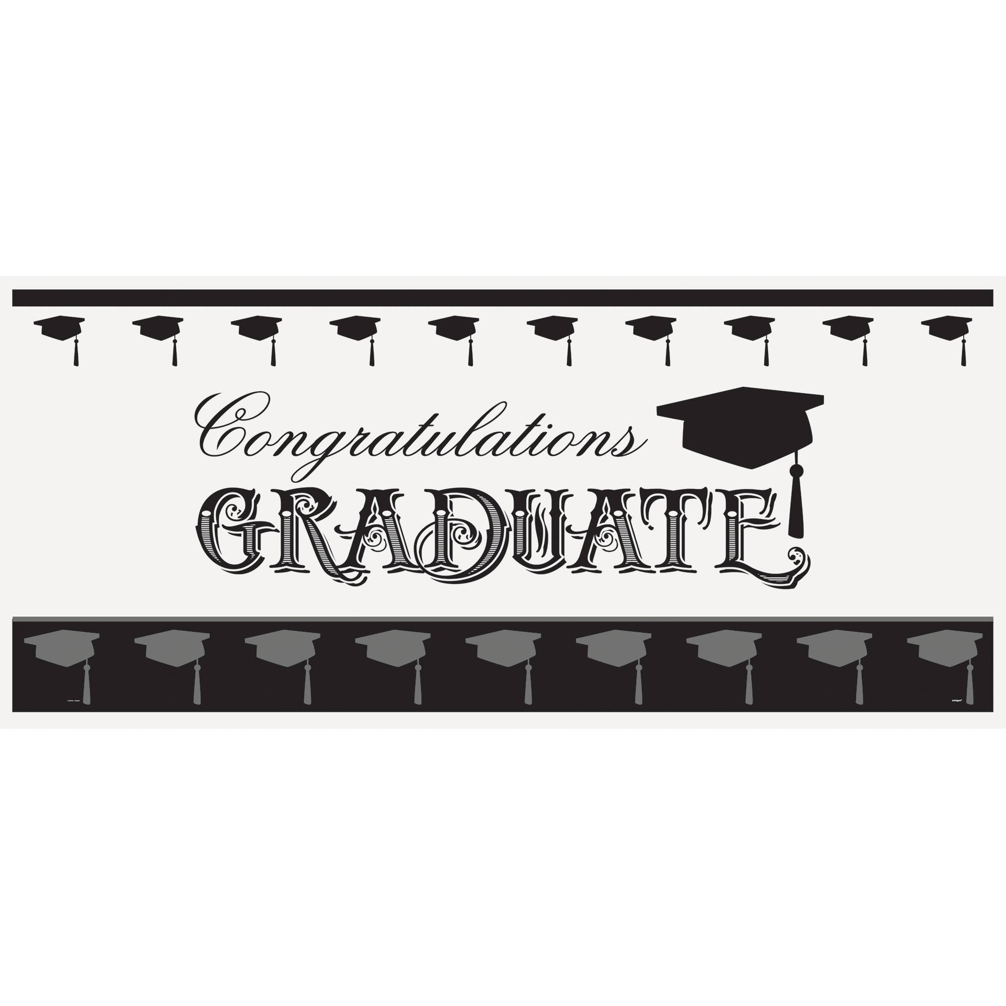 Plastic Congratulations Graduate Wall Banner, 5ft x 2.25ft - Walmart.com