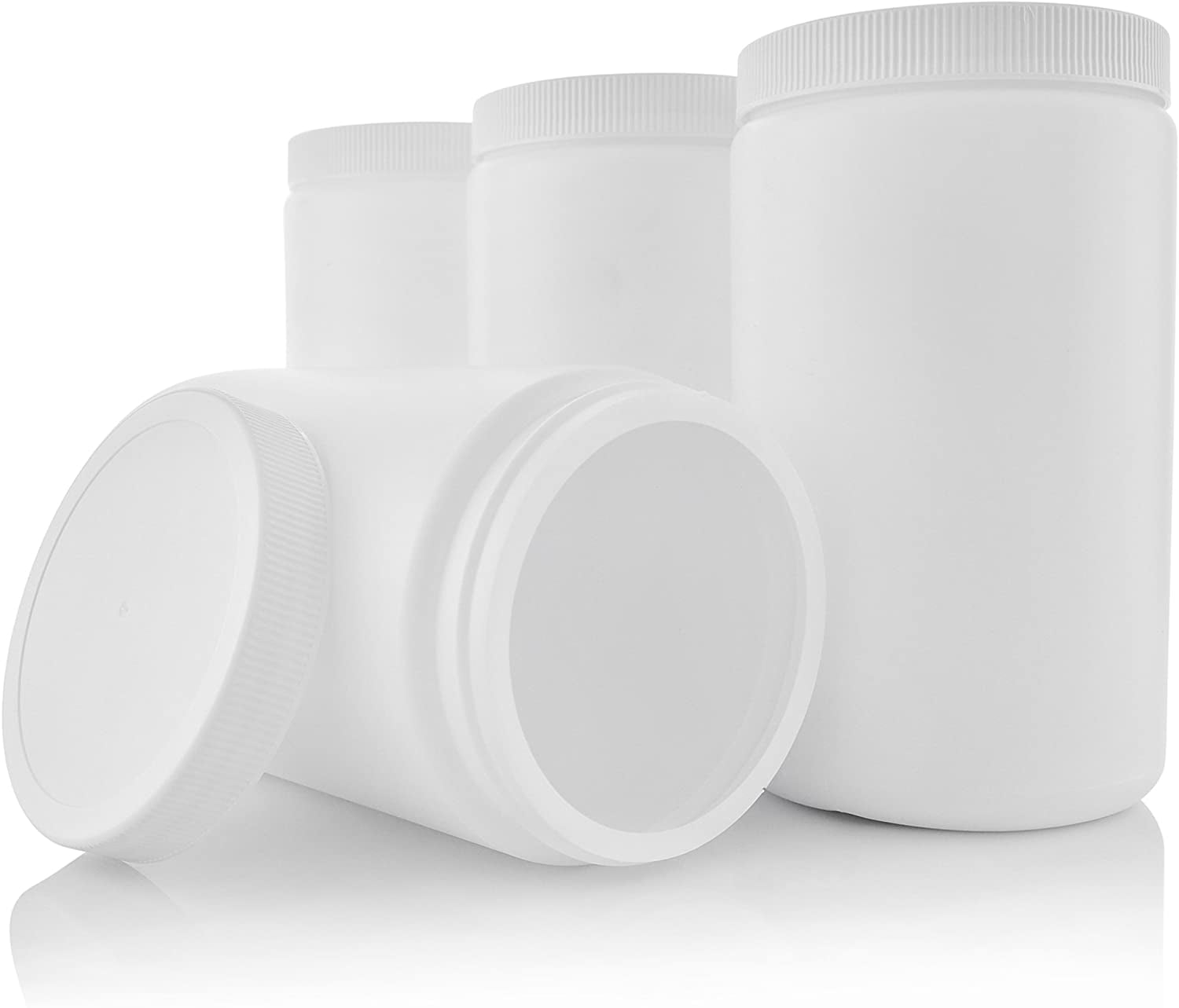 Plastic Containers with Screw on Lids 32 oz Quart Hot or Cold Freezable ...
