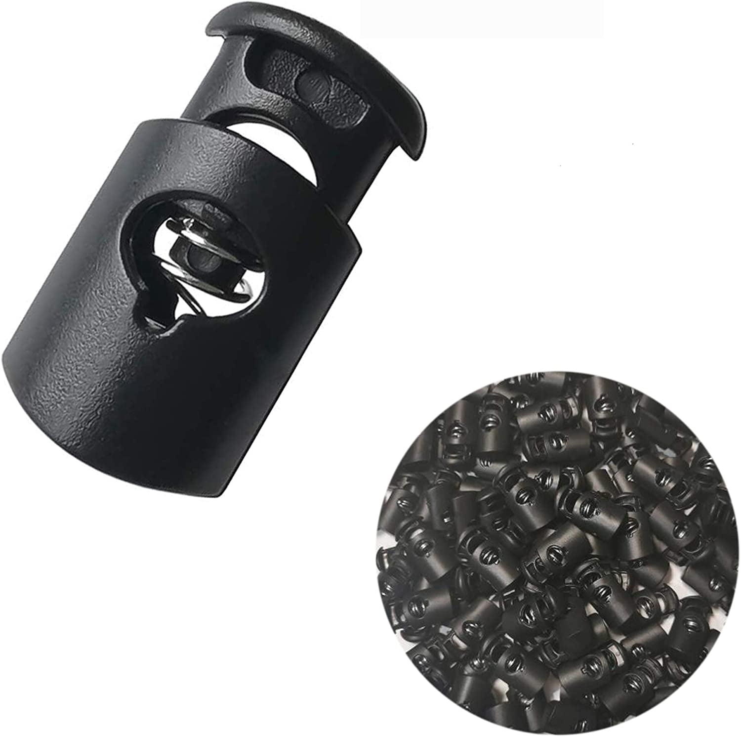 Plastic Cord Locks End Spring Stop Toggle Stoppers(20 Pieces, Black ...