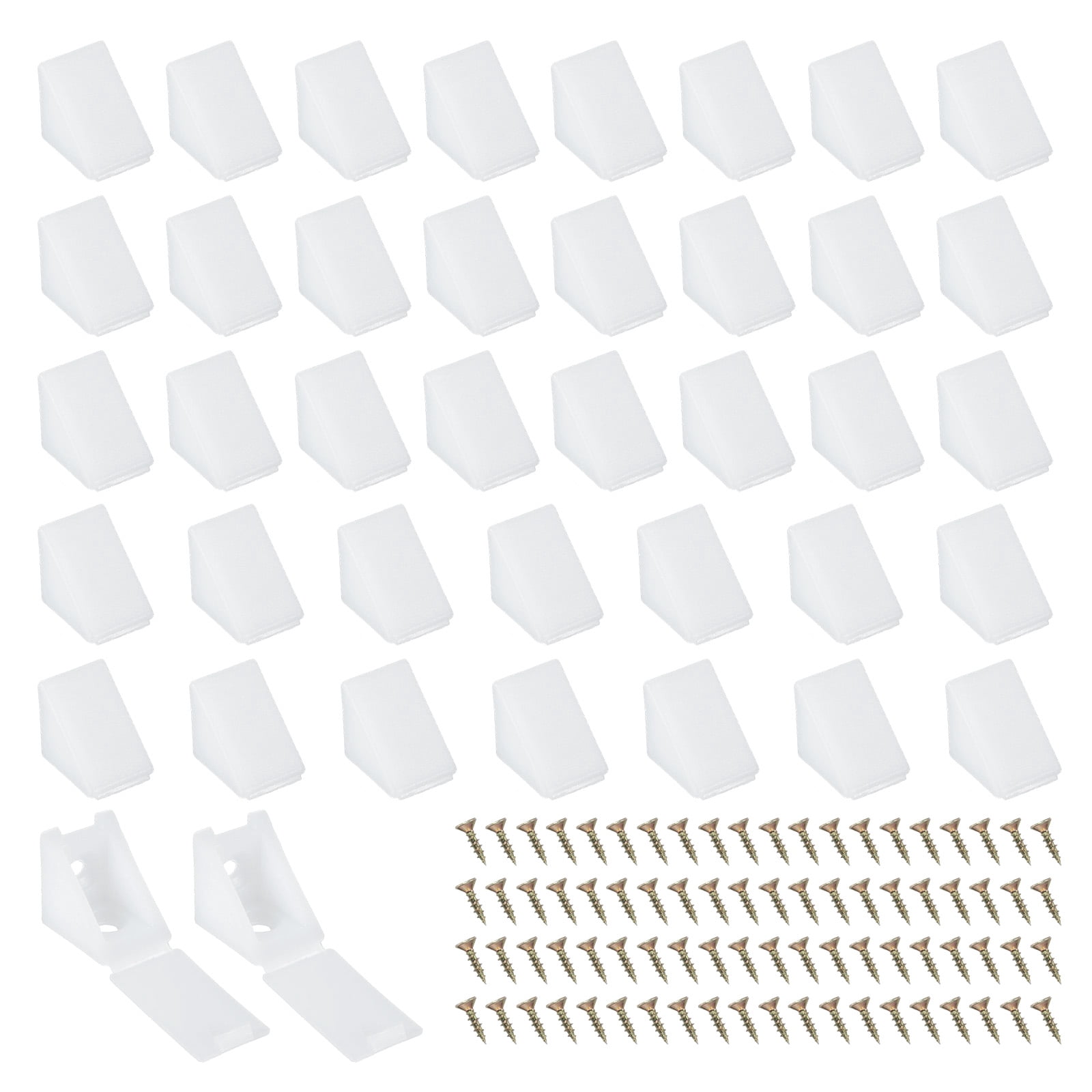 Uxcell Plastic Corner Braces 0.83x0.83x0.67", 40 Pack L-Shape Bracket ...