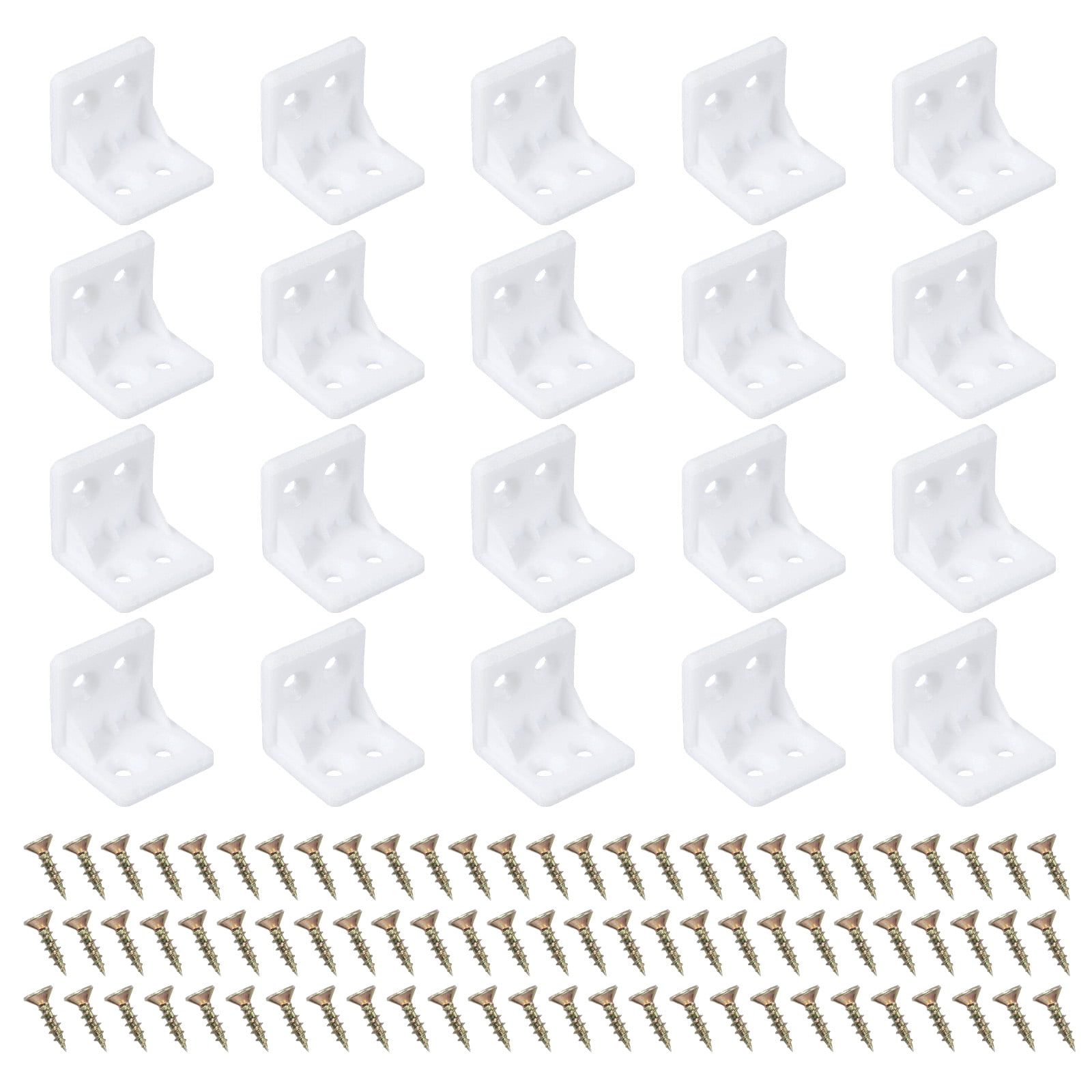 Uxcell Plastic Corner Braces 1.06x1.06x1.07", 20 Pack L-Shape Bracket ...