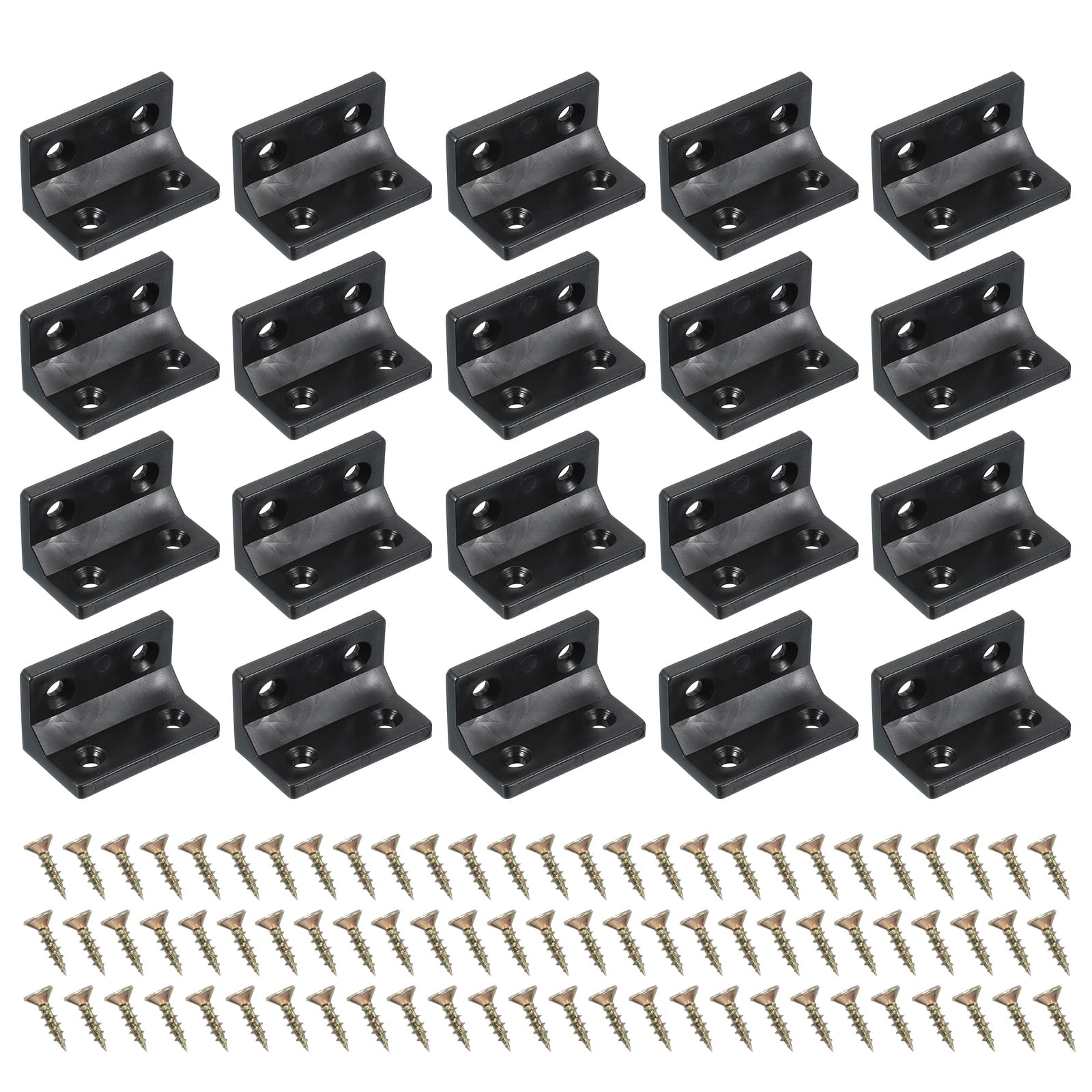 Uxcell Plastic Corner Braces 1.5x0.87x0.87", 20 Pack L-Shape Bracket ...