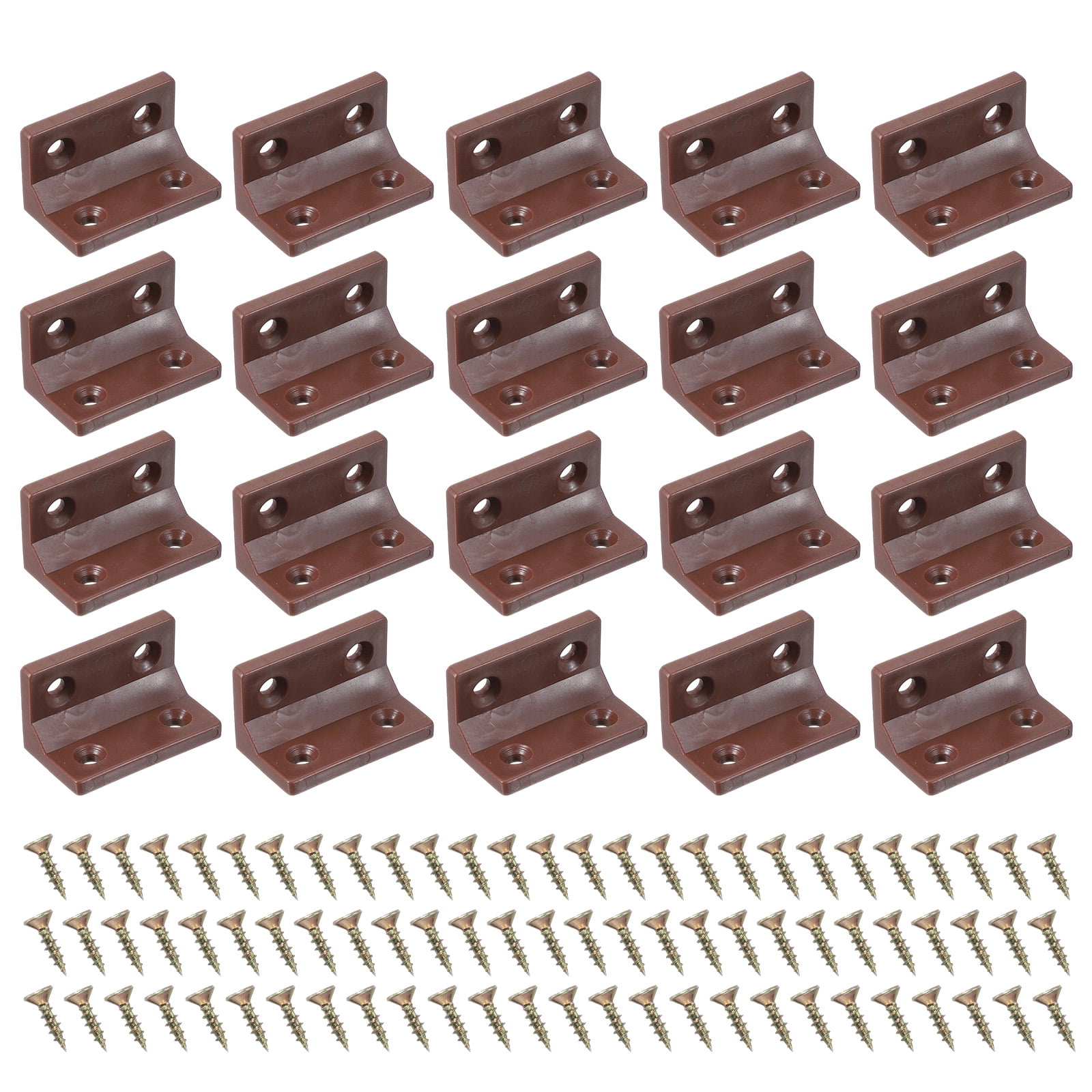 Uxcell Plastic Corner Braces 1.5x0.87x0.87", 20 Pack L-Shape Bracket ...