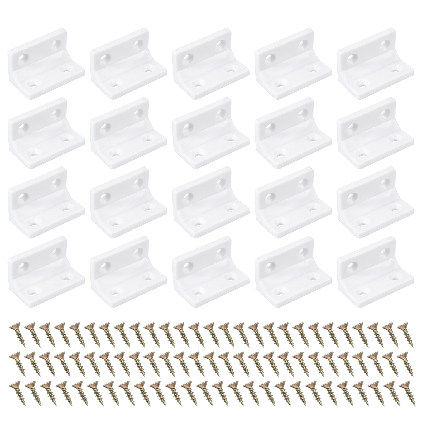 Uxcell Plastic Corner Braces 1.5x0.87x0.87", 20 Pack L-Shape Bracket ...