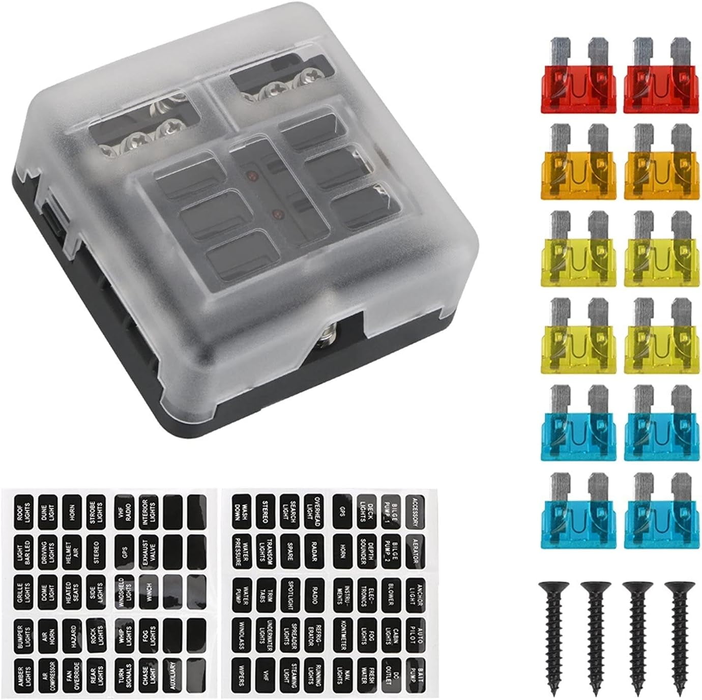 Plastic Cover 6 Ways 12 Ways Blade Fuse Block 12V 32V Fuse Box Holder ...